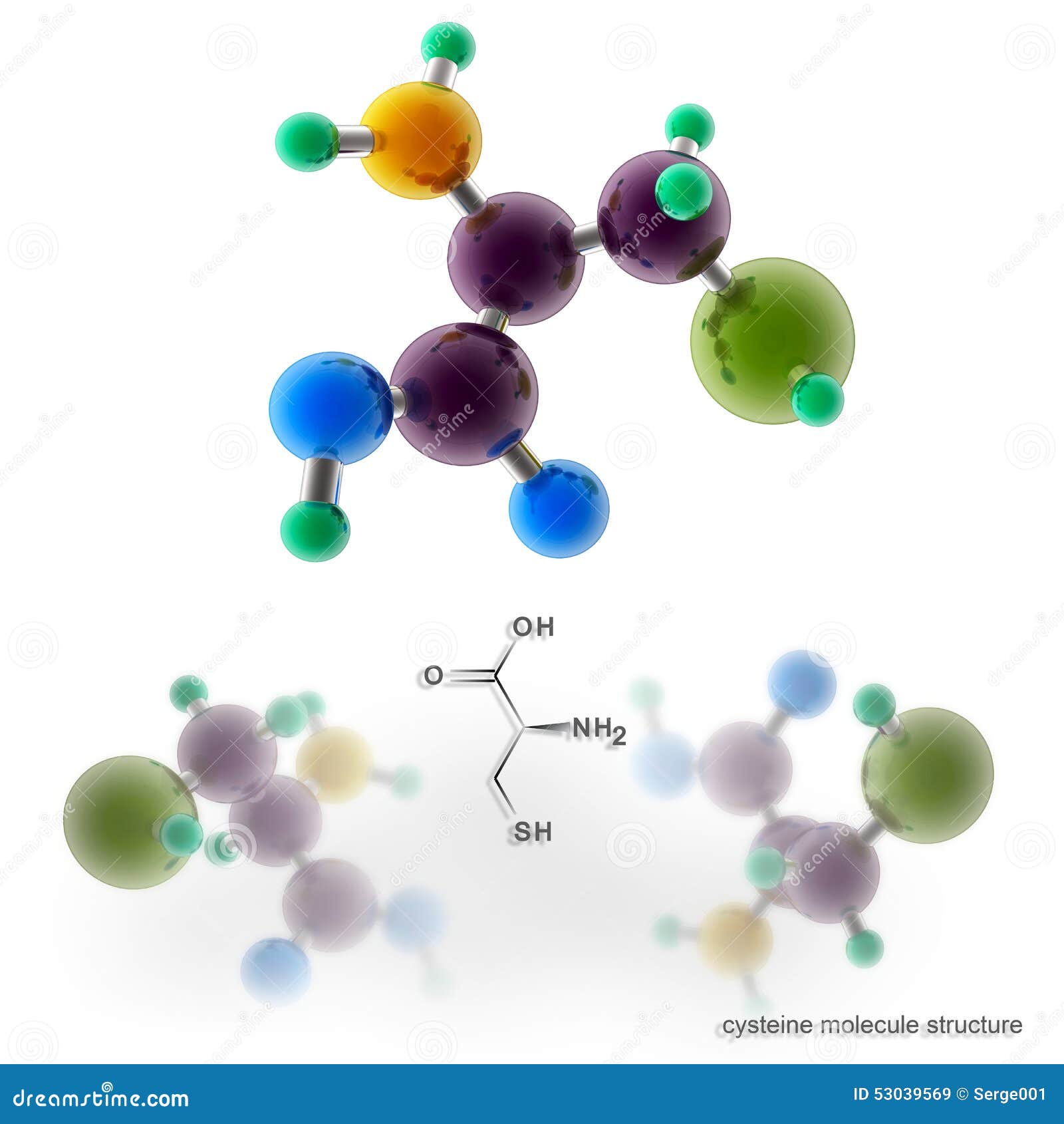 Cysteine Molecule Structure Stock Illustration - Illustration of ...