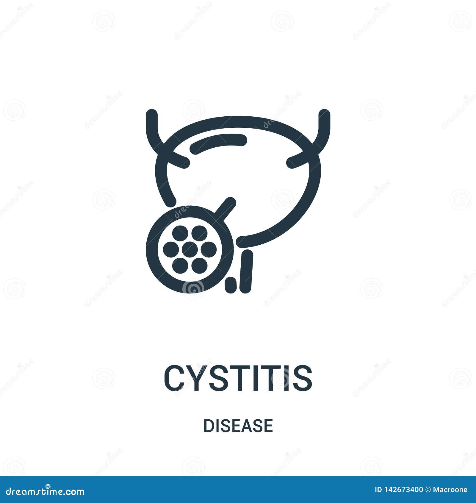 Cystitis Icon Vector from Disease Collection. Thin Line Cystitis ...