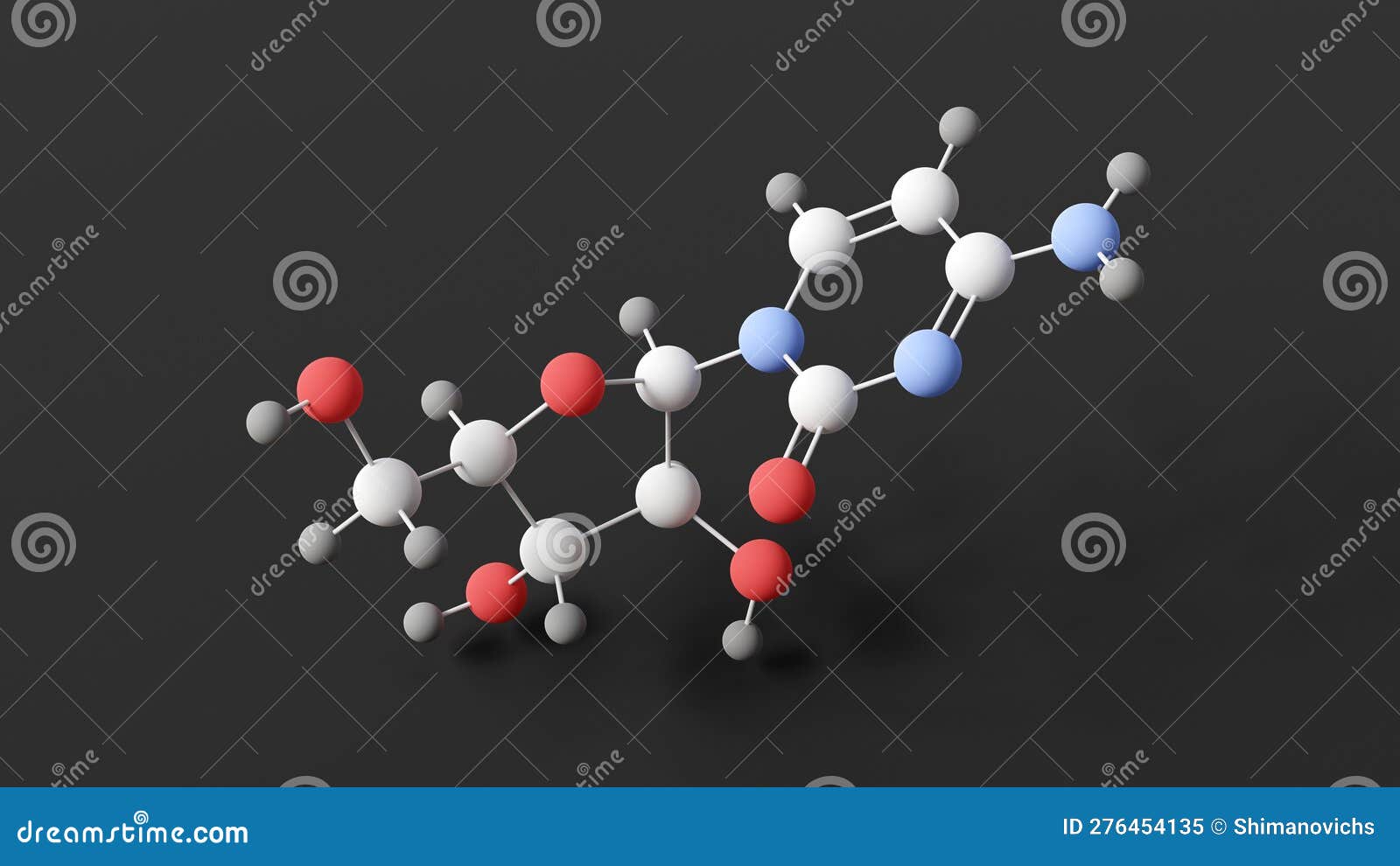Cytarabine Molecule, Molecular Structure, Antineoplastic Agents, Ball ...