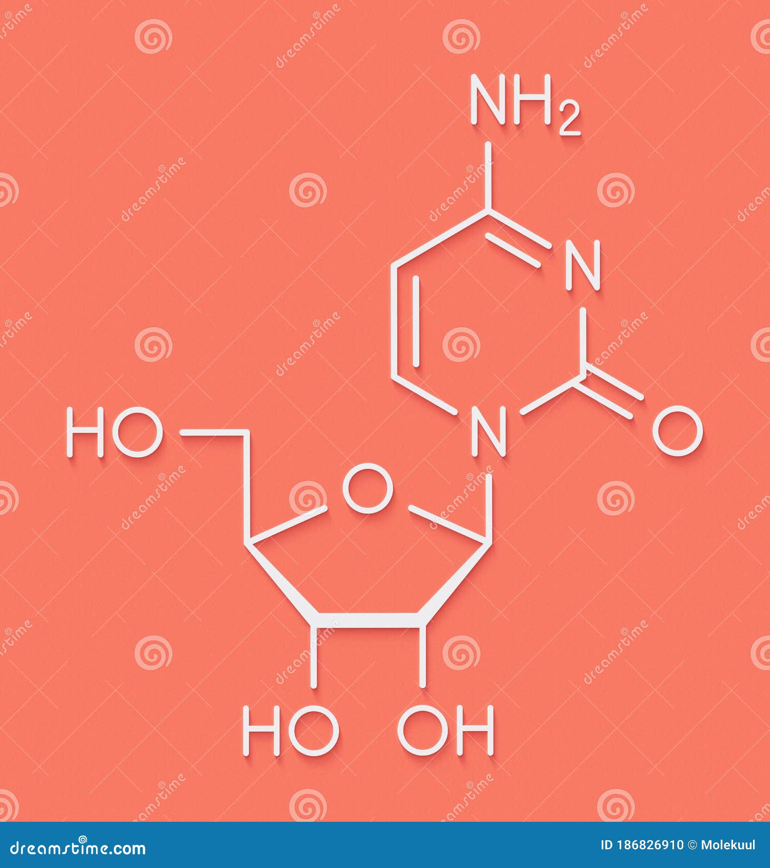 Cytidine RNA Building Block Molecule. Skeletal Formula. Stock ...