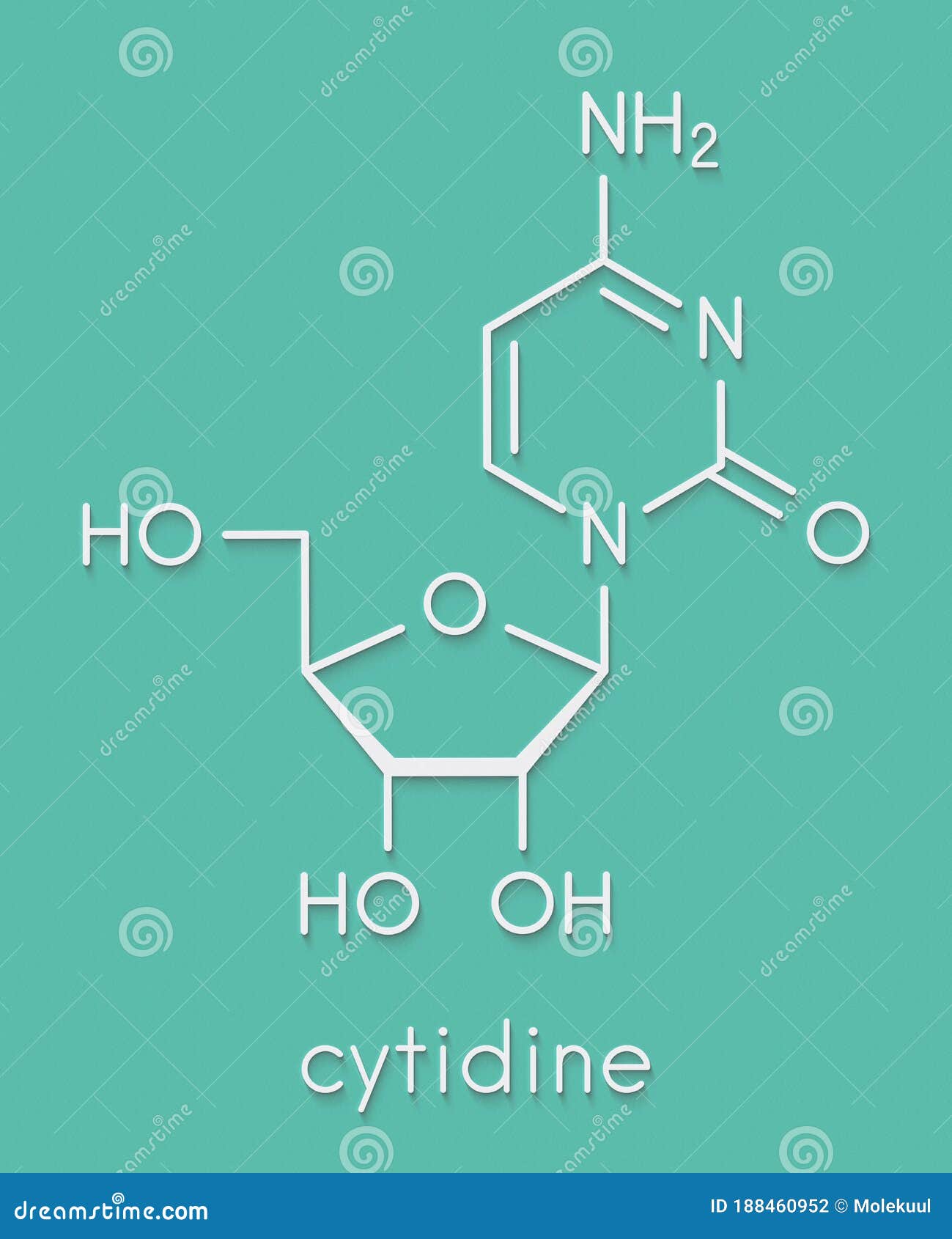Cytidine RNA Building Block Molecule. Skeletal Formula. Stock ...