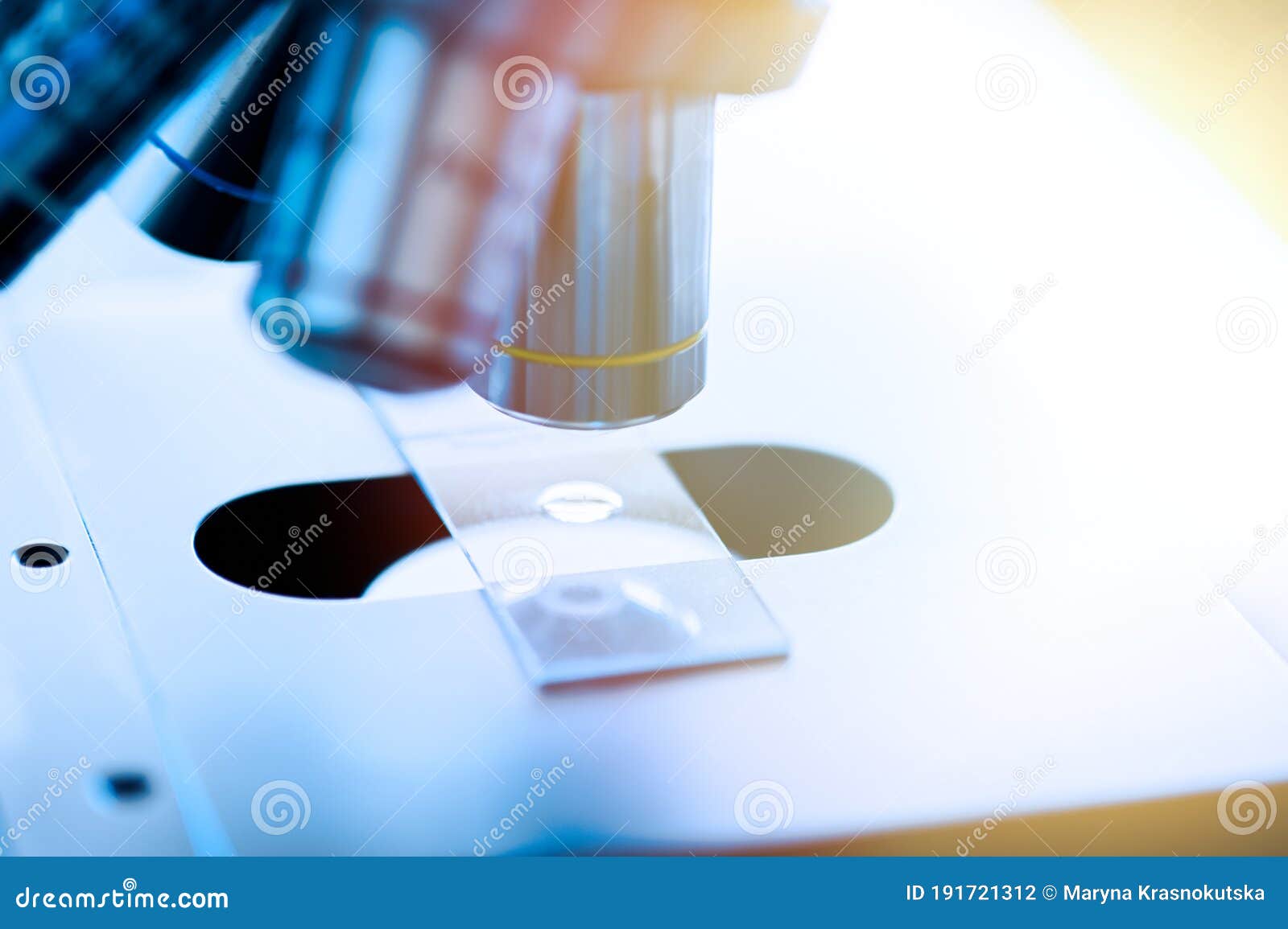 Cytological Examination in the Laboratory. Close - Up of Microscopes in ...