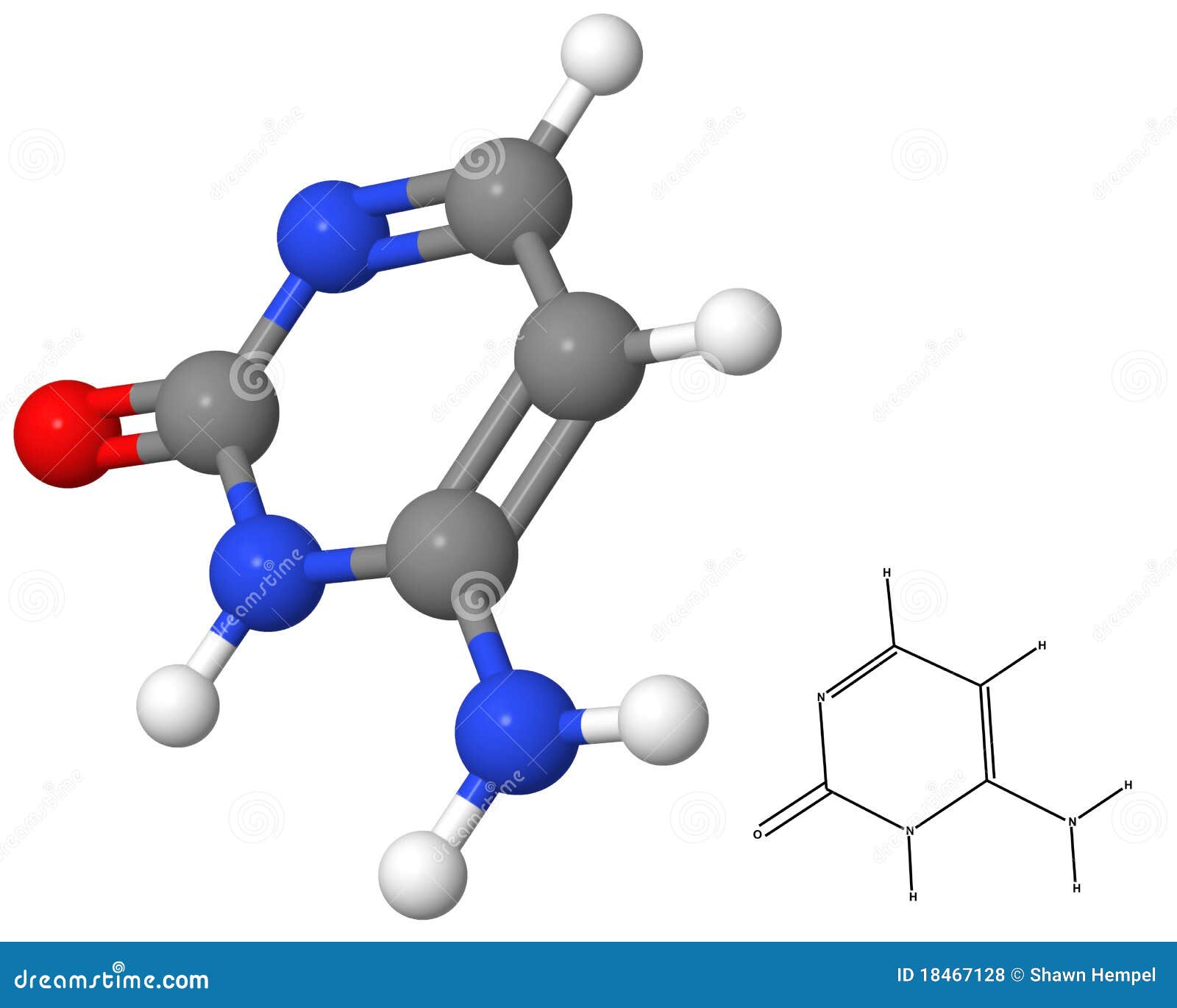 Cytosine Molecule with Chemical Formula Stock Illustration ...