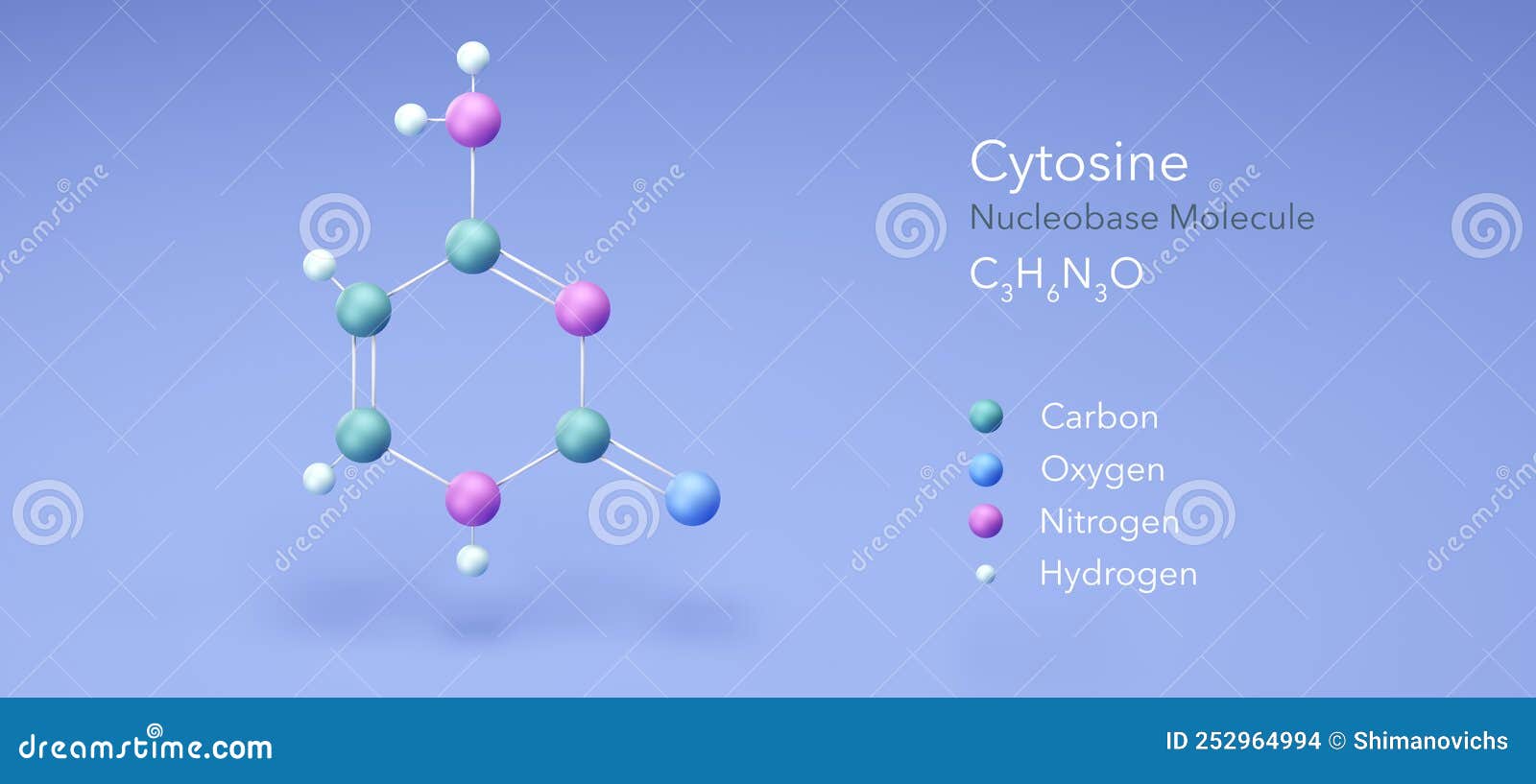 Cytosine, C, Cyt, Nucleobase, Chemical Formula And Skeletal Structure ...