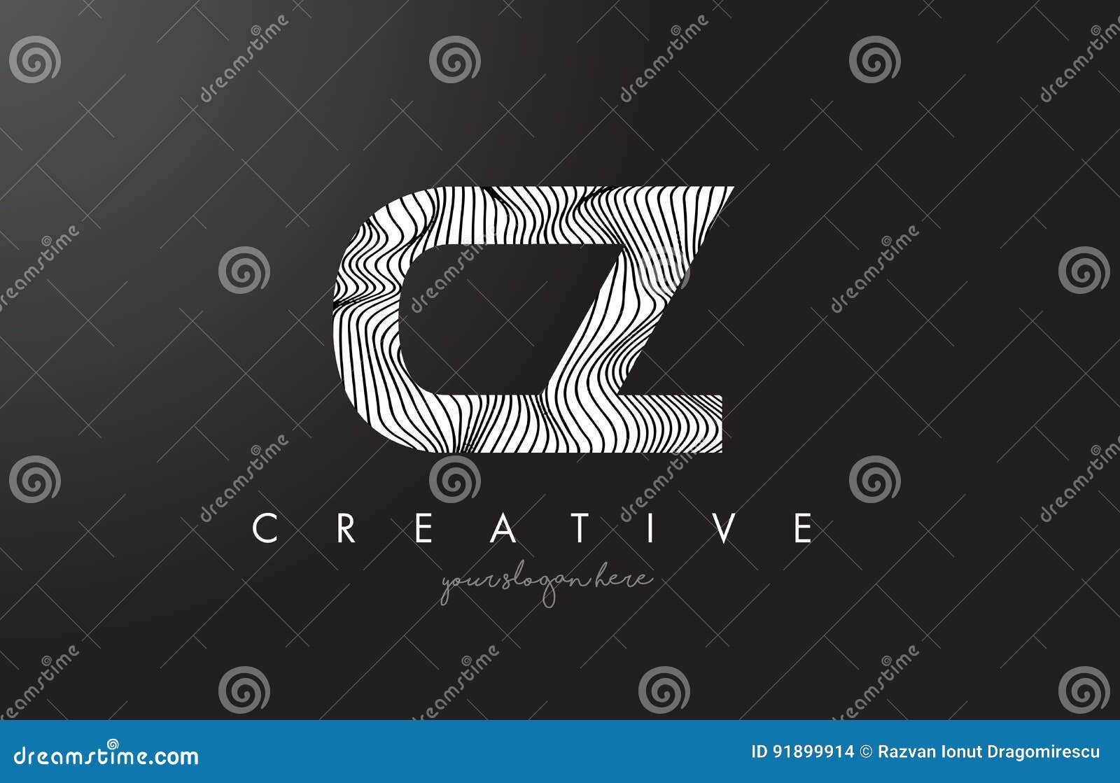 CZ C Z Letter Logo with Zebra Lines Texture Design Vector. Stock Vector ...