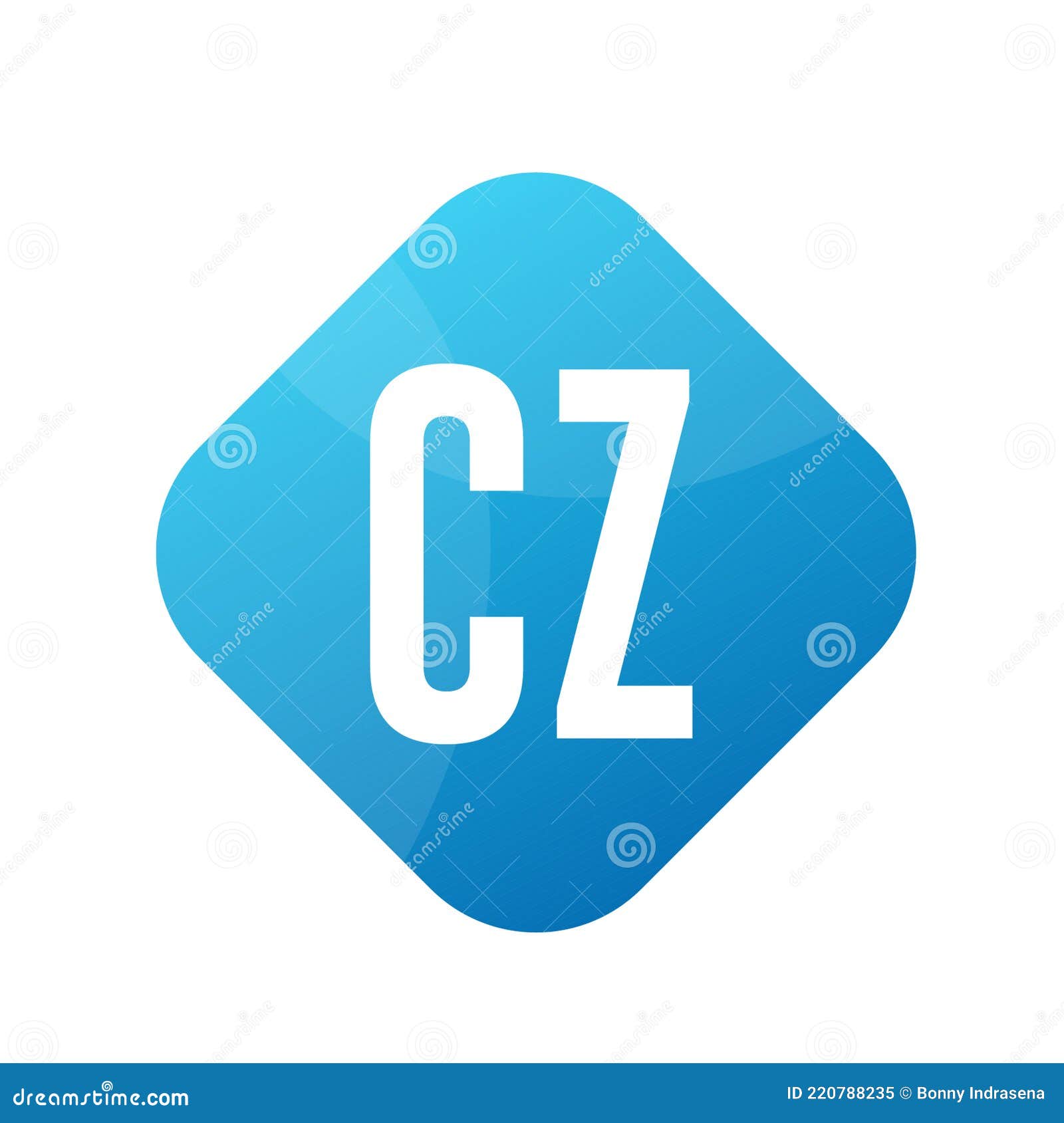 CZ Letter Logo Design with Simple Style Stock Illustration ...