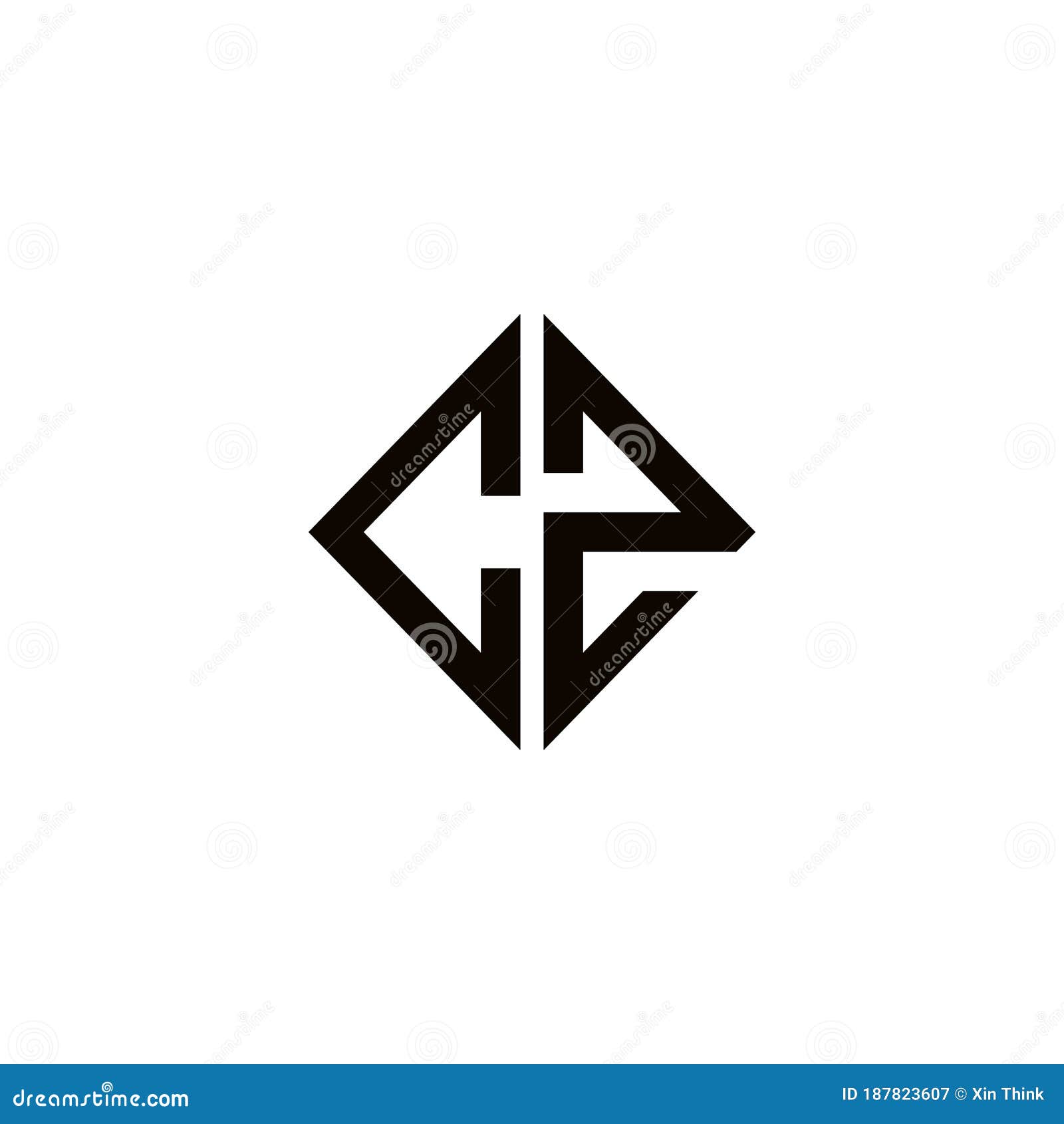 CZ Letter Logo Icon Design Template Elements Stock Vector ...