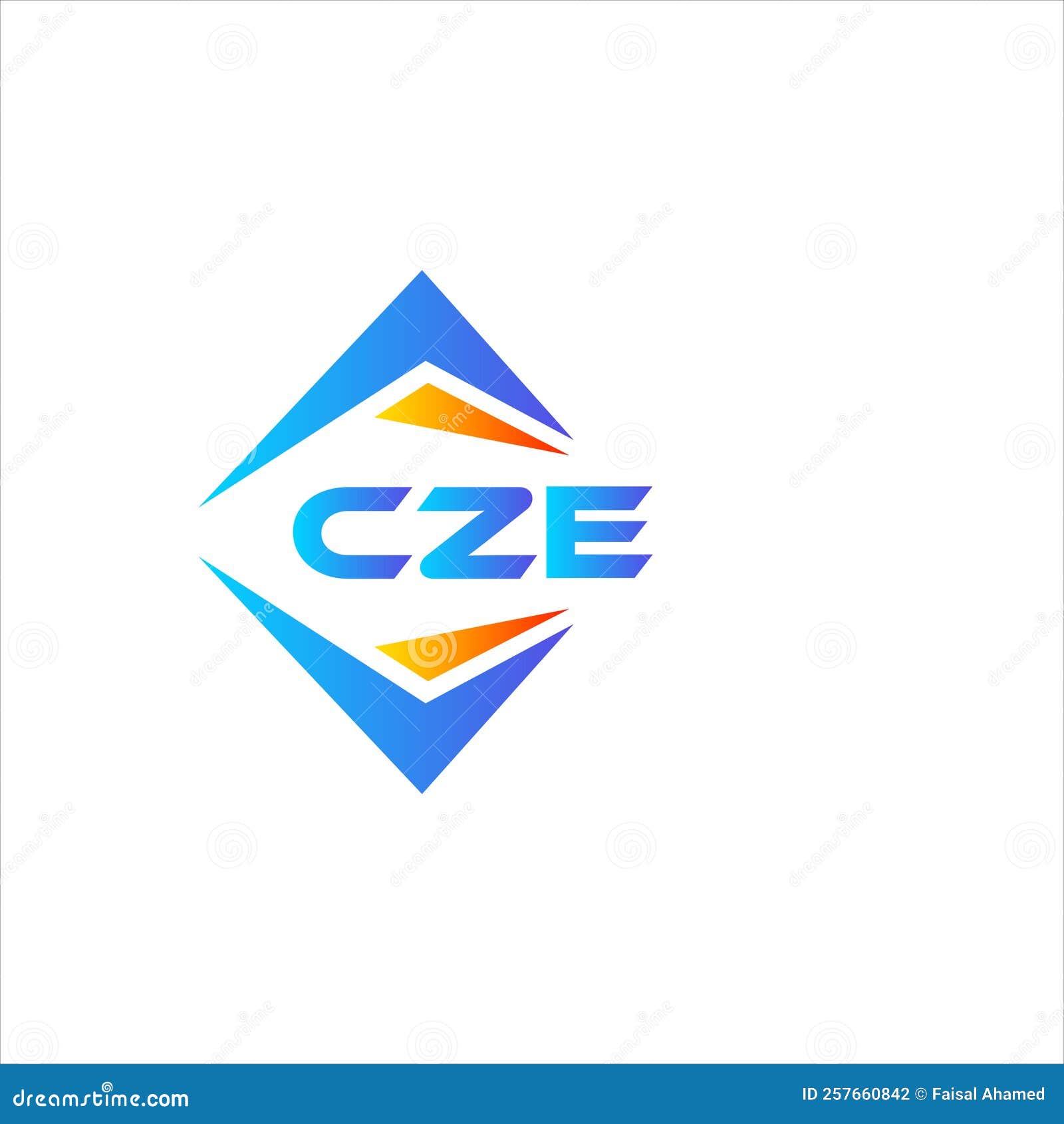 CZE Abstract Technology Logo Design on White Background. CZE Creative ...
