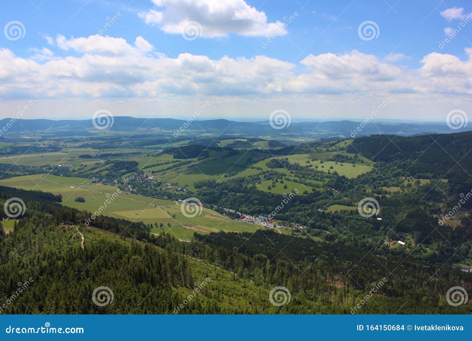 Czech Countryside Landscape with Forests and Meadows Stock Photo ...