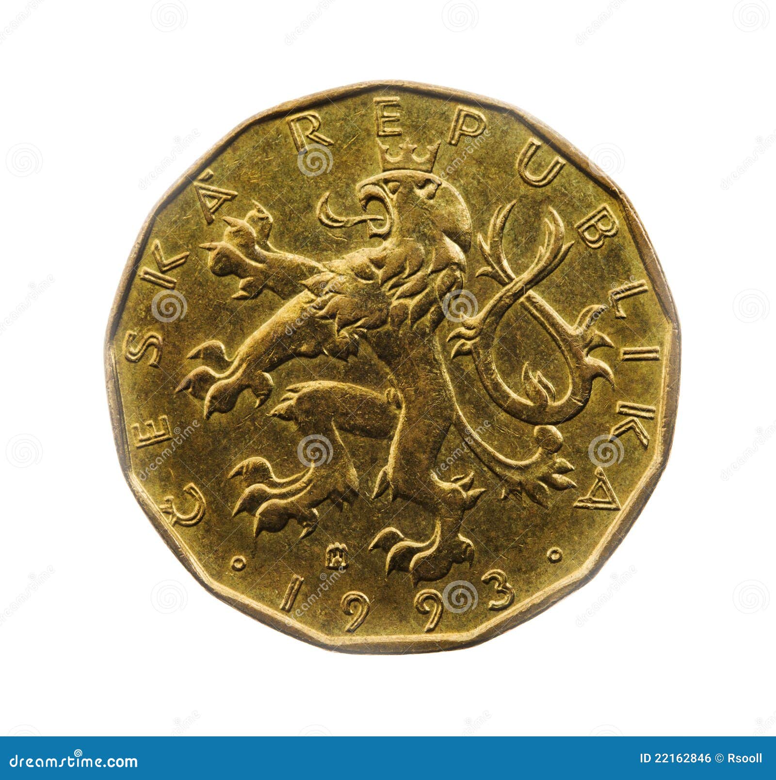 Twenty Czech Crown Coins On Black Marble Background Stock Photo ...