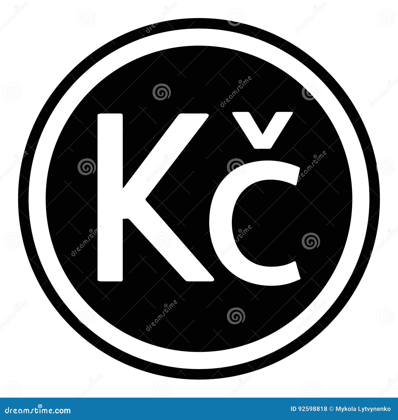 Czech Crown Currency Czech Republic Vector Krone Coin Stock Vector ...