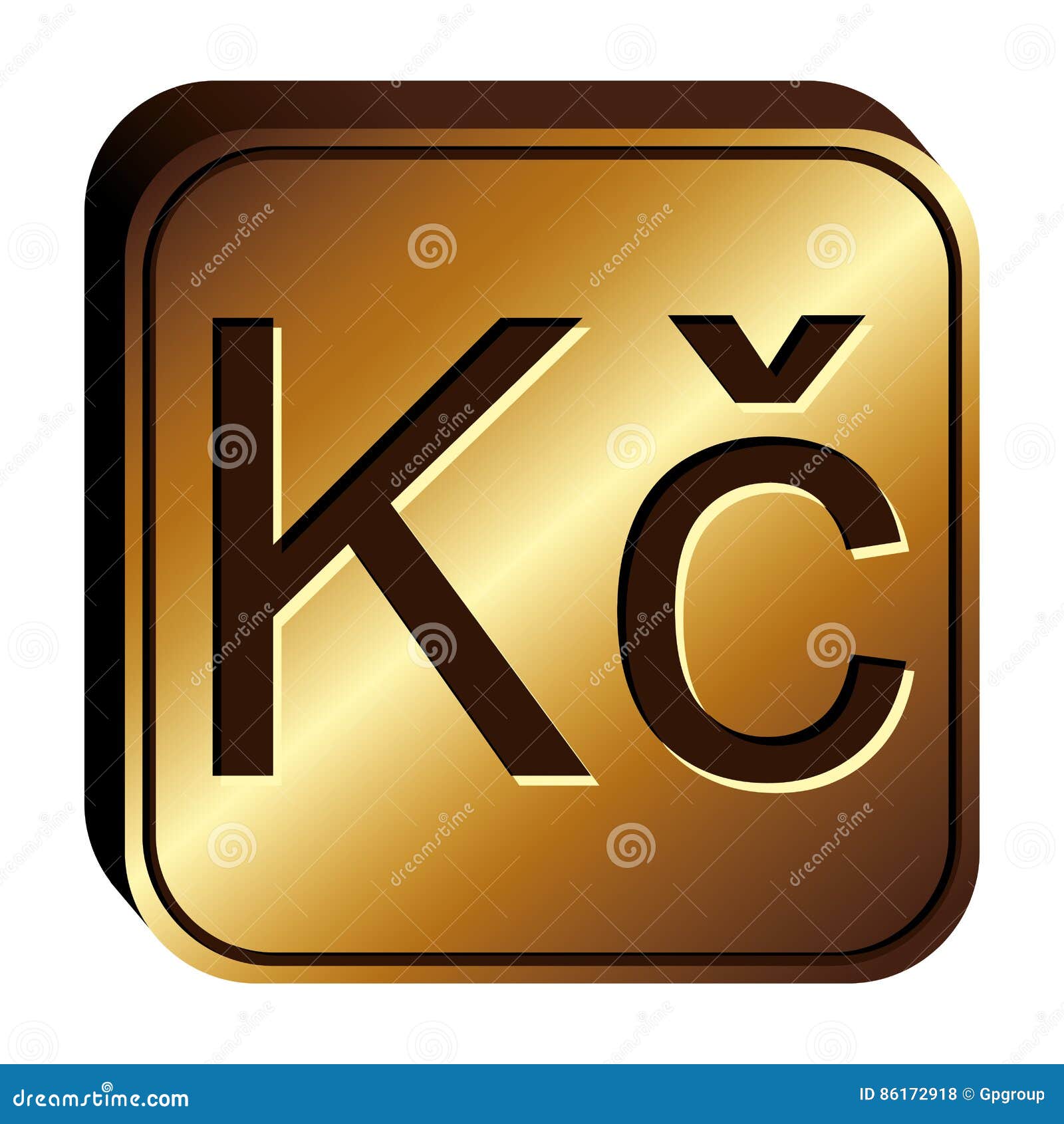 Czech Crown Currency Symbol Icon Stock Illustration - Illustration of ...