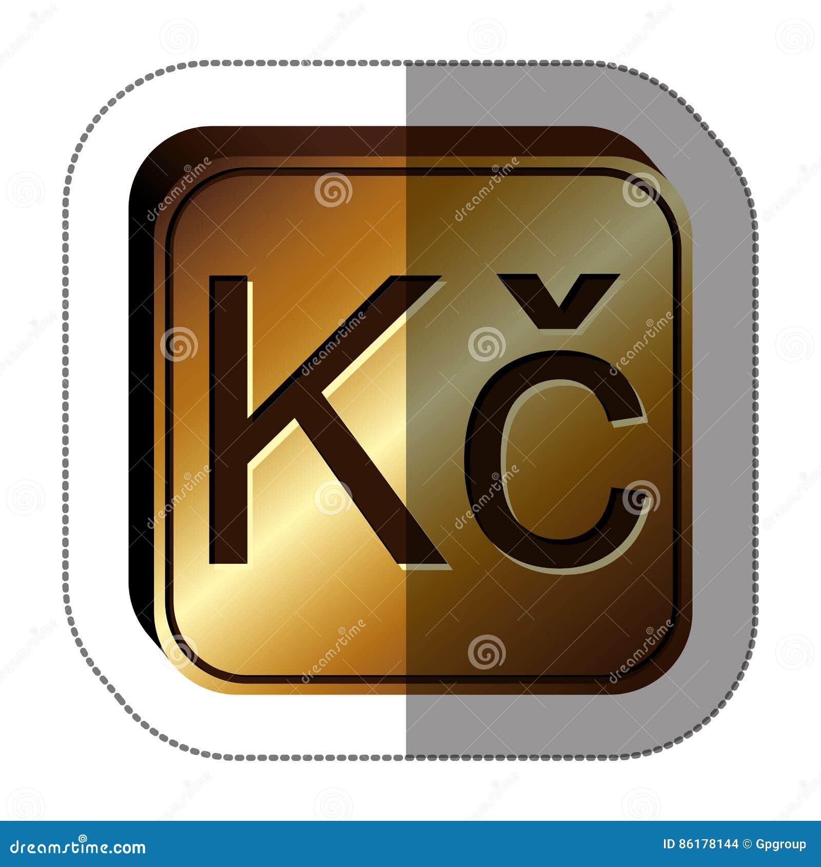 Czech Crown Currency Symbol Icon Stock Illustration - Illustration of ...