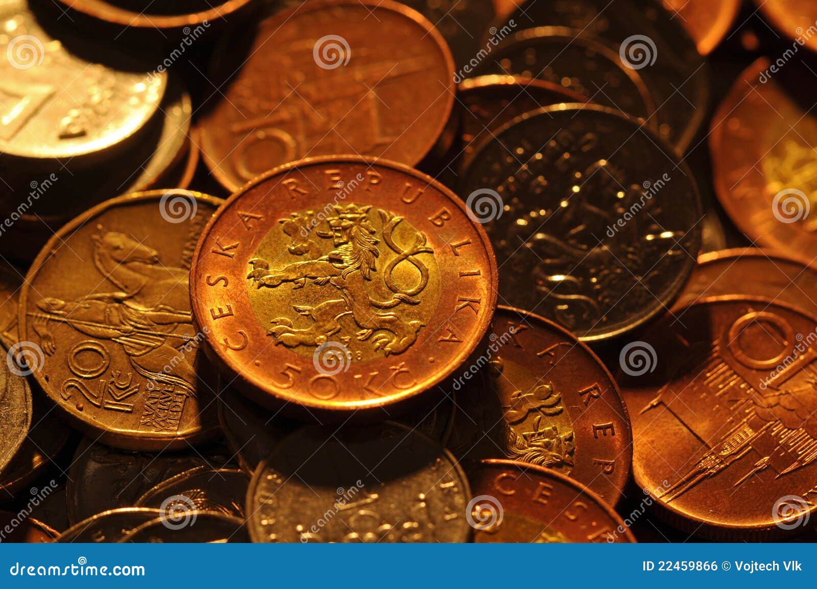 Czech Crowns stock photo. Image of five, coin, shiny - 22459866