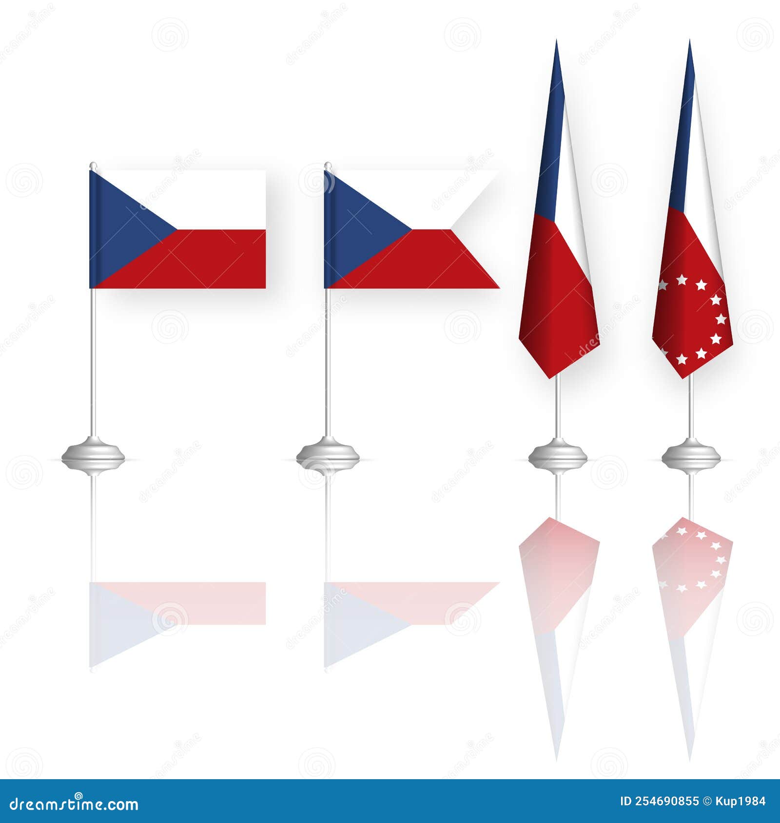 Czech Flag in Four Versions, Vector Illustration Stock Vector ...
