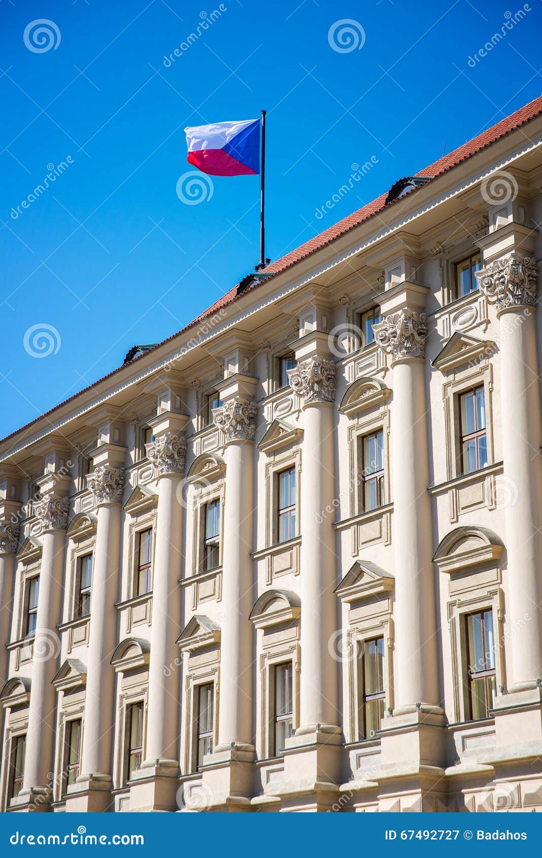 Czech flag in Prague stock image. Image of government - 67492727