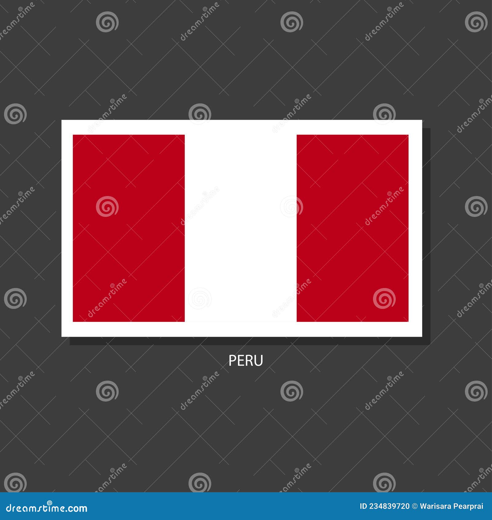 Peru Flag Vector Square Icon on Black Background Stock Vector ...
