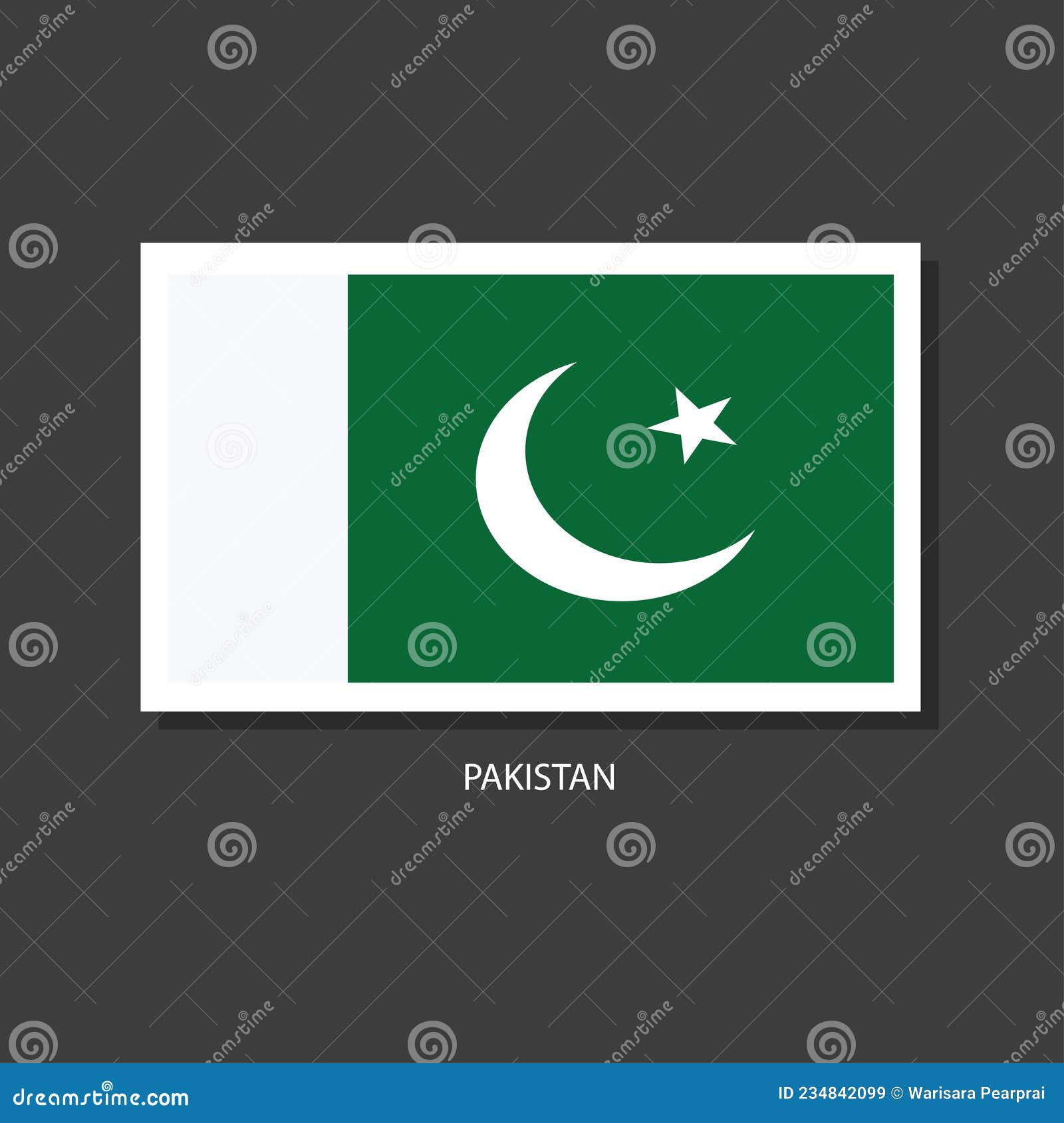Pakistan Flag Vector Square Icon on Black Background Stock Vector ...
