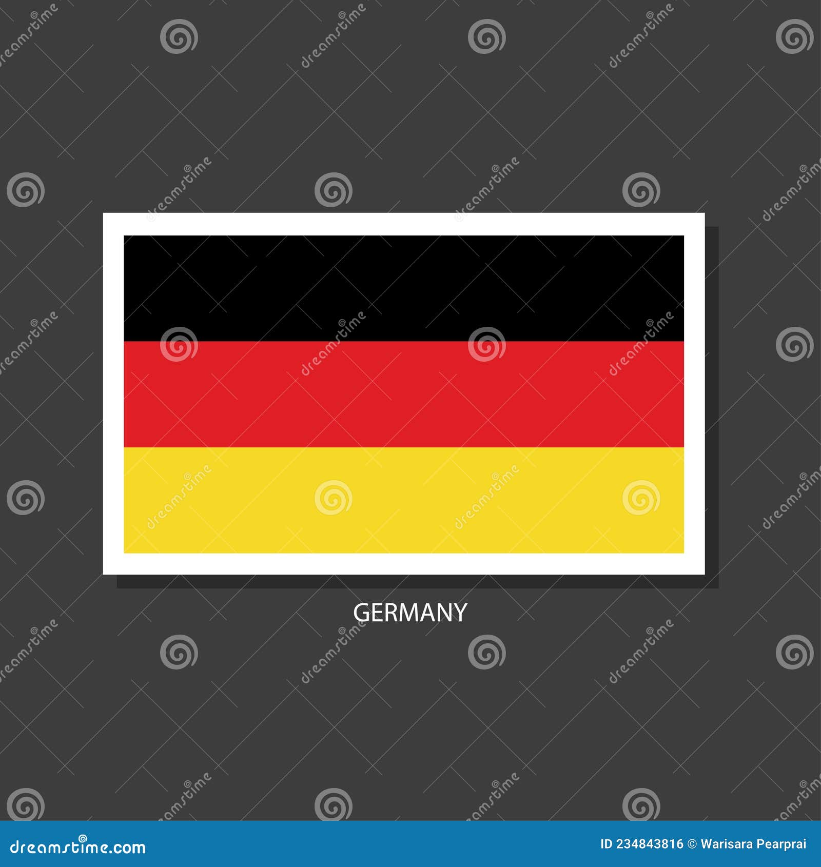 Germany Flag Vector Square Icon on Black Background Stock Vector ...