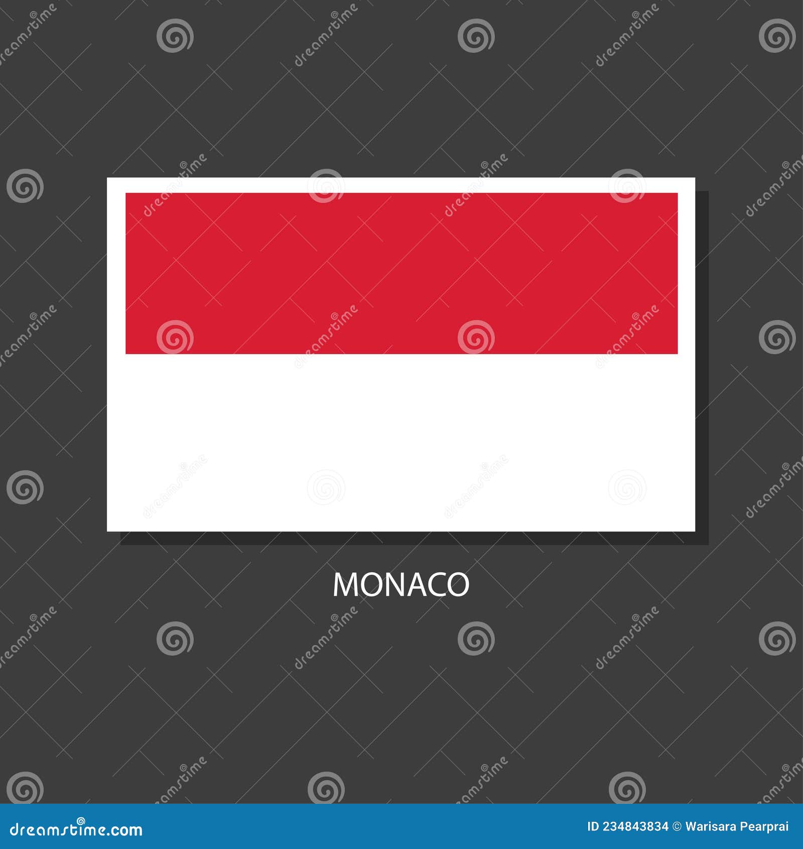 Monaco Flag Vector Square Icon on Black Background Stock Vector ...