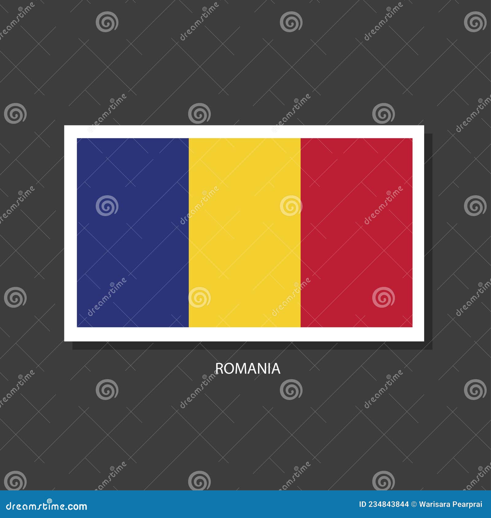 Romania Flag Vector Square Icon on Black Background Stock Vector ...