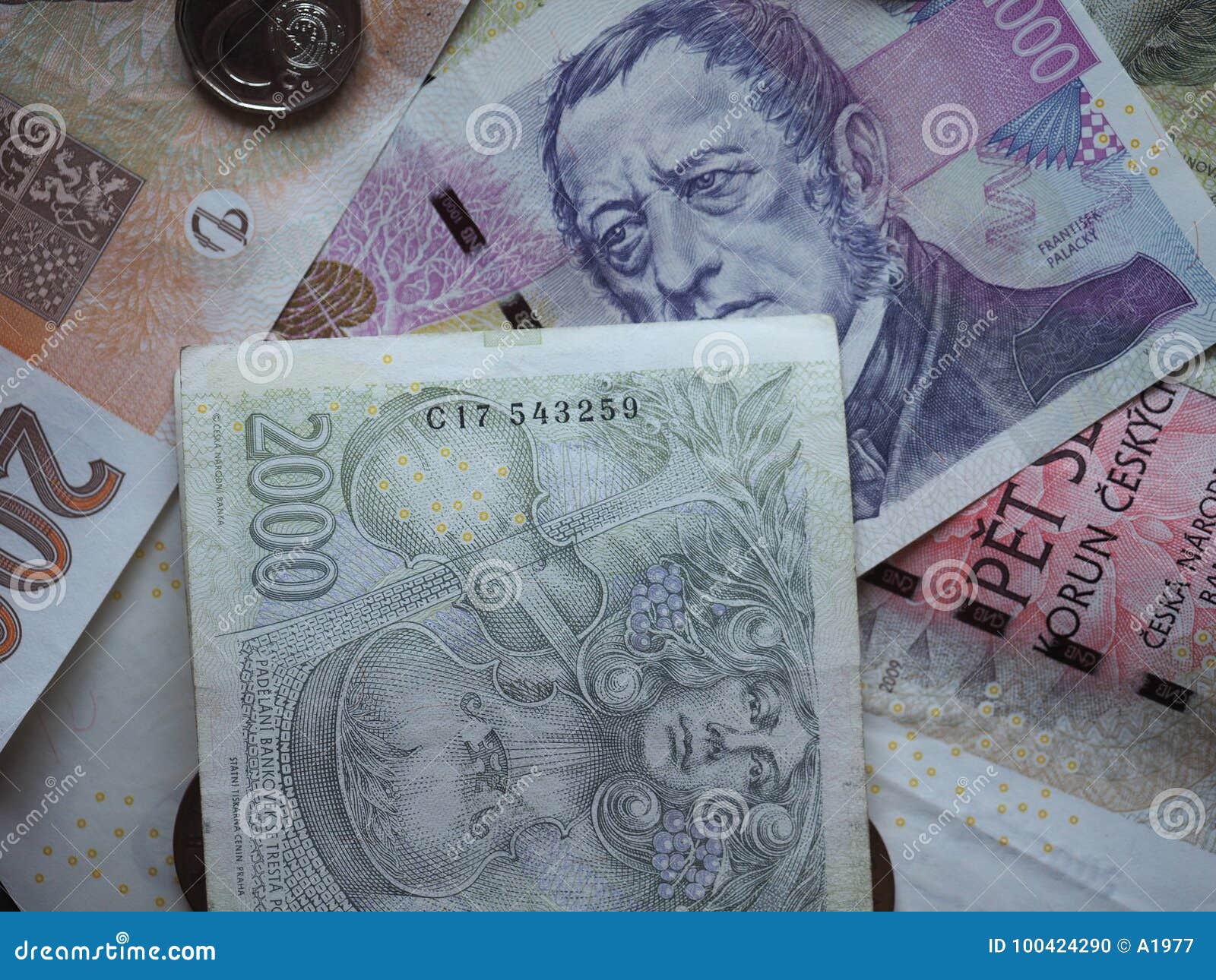 Czech Koruna Notes and Coins, Czech Republic Stock Photo - Image of ...