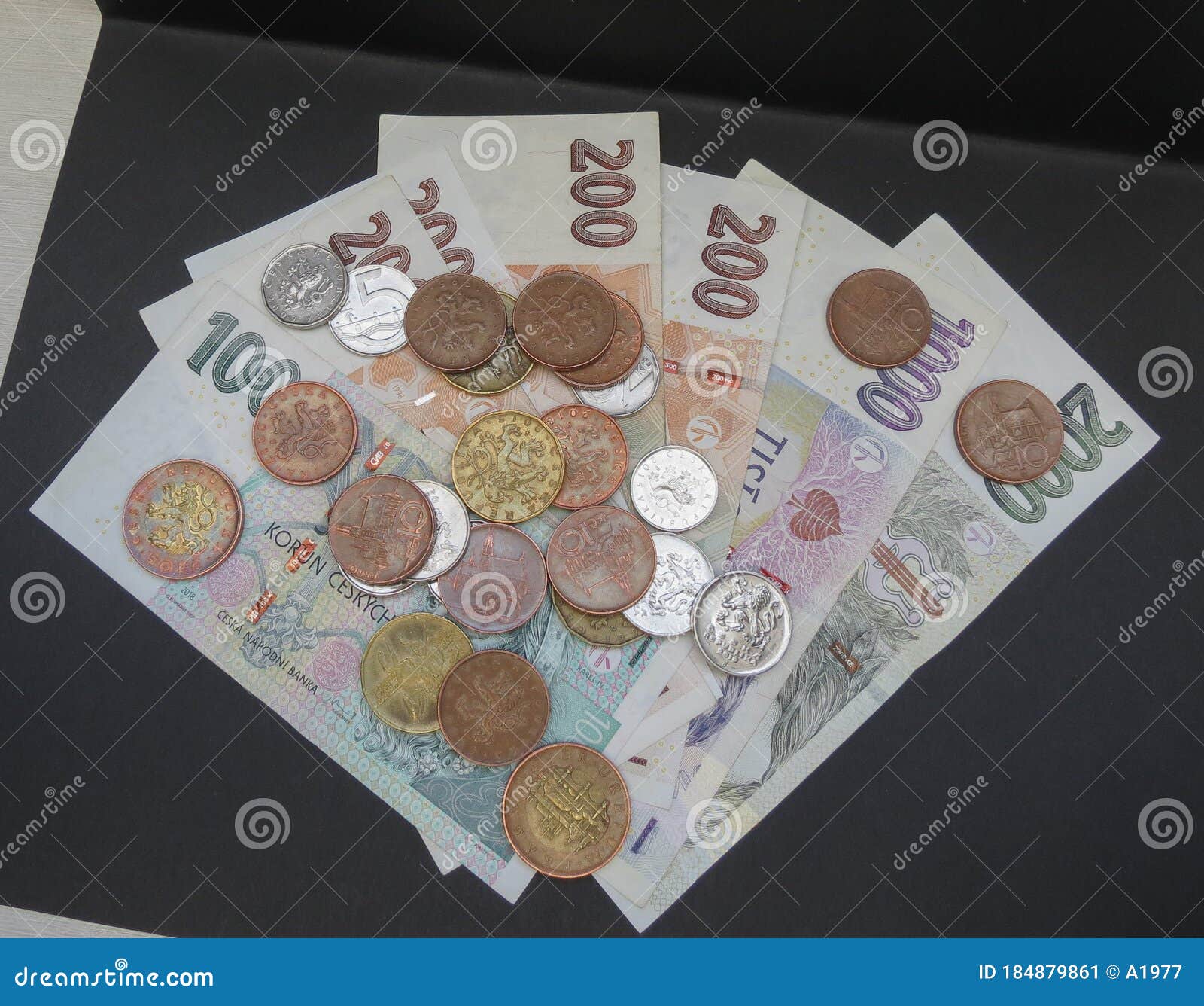 Czech Koruna Notes and Coins, Czech Republic Stock Image - Image of ...