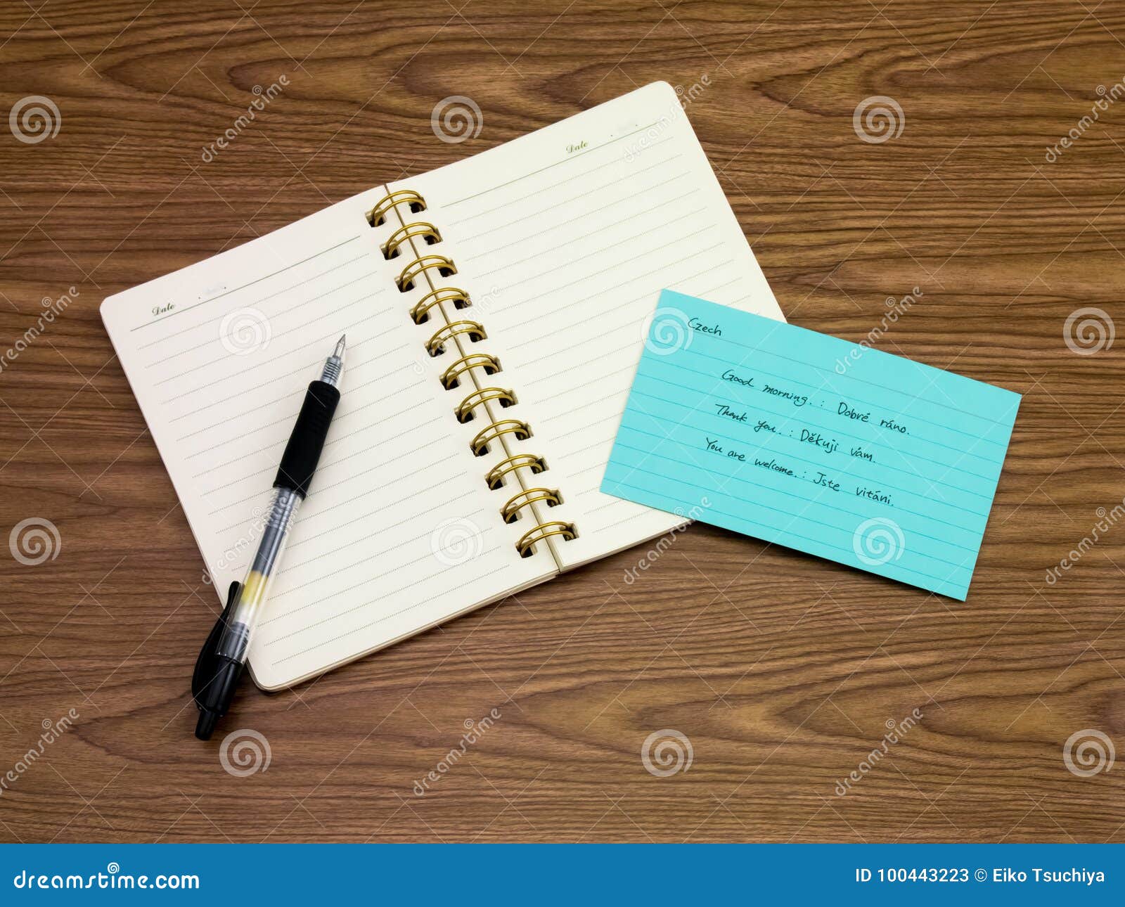 Czech; Learning New Language Writing Words on the Notebook Stock Image ...