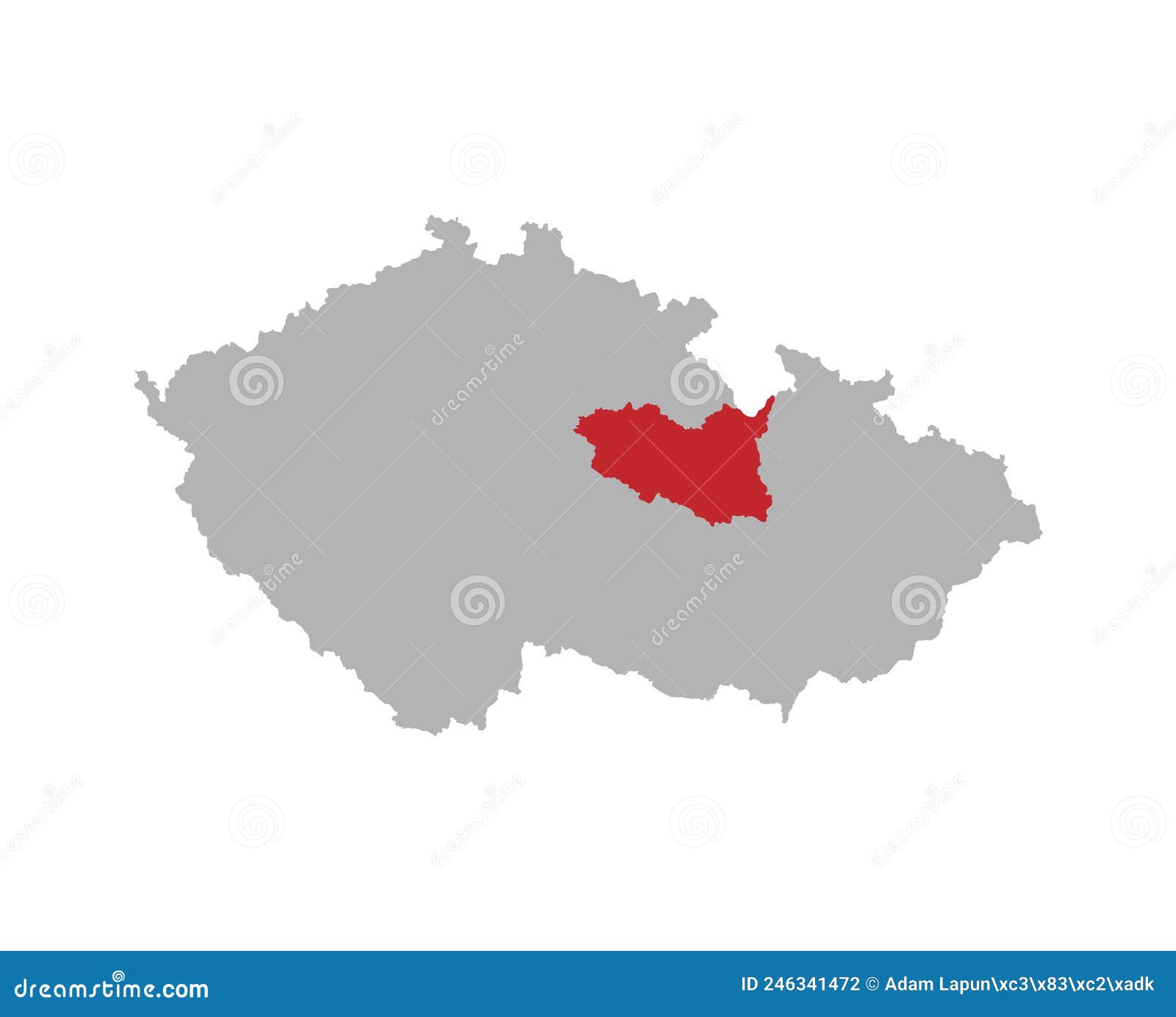 Czech Map with Pardubice Region Red Highlight Stock Vector ...