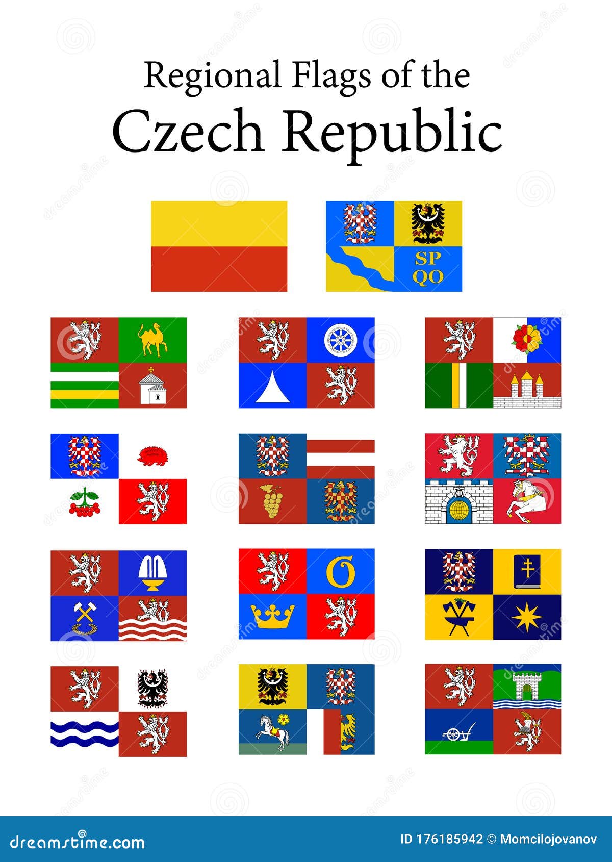 Czech Regions Flags Set editorial photography. Illustration of province ...