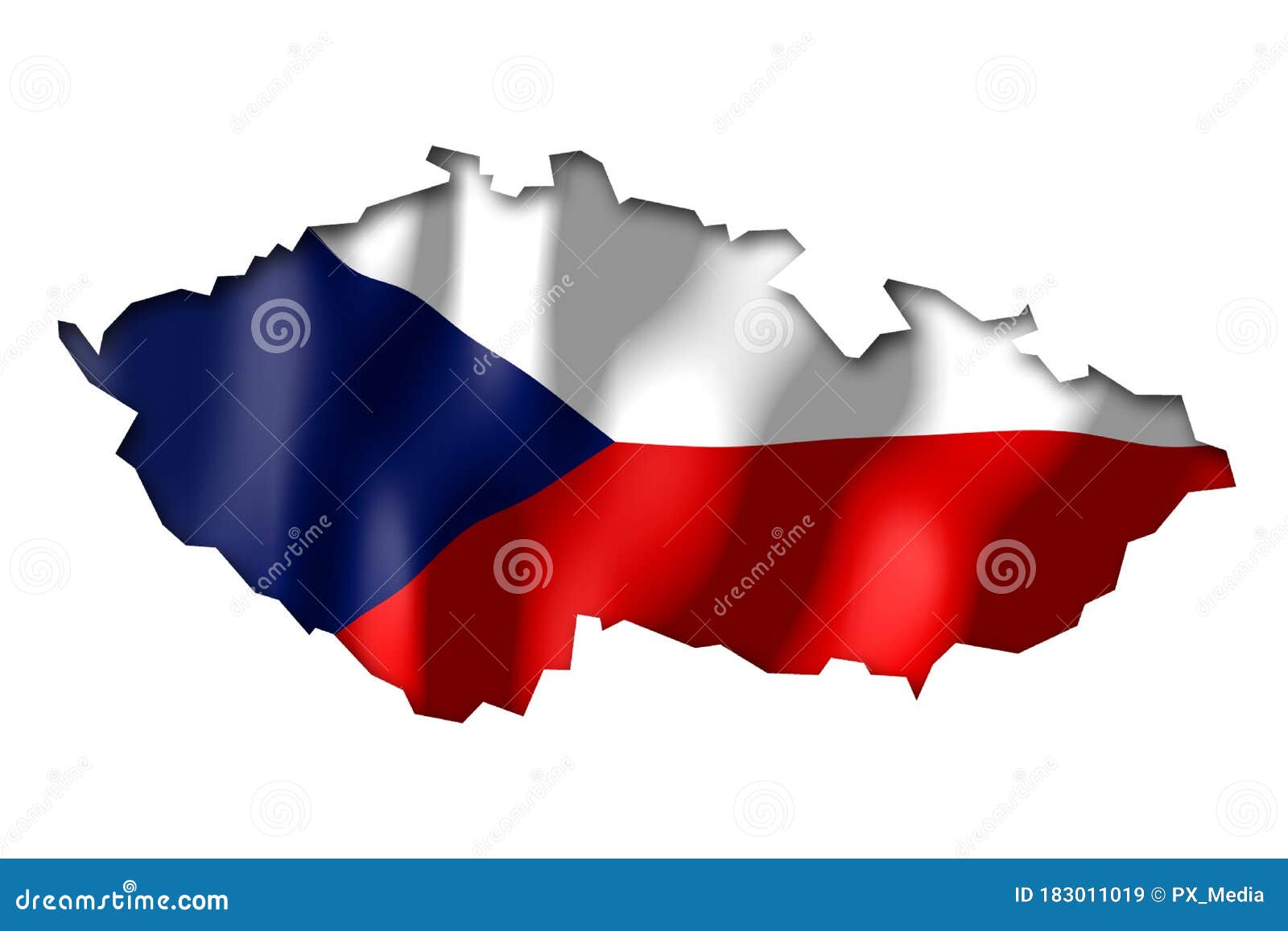 Czech Republic, Czechia - Country Flag and Border Shape Stock ...
