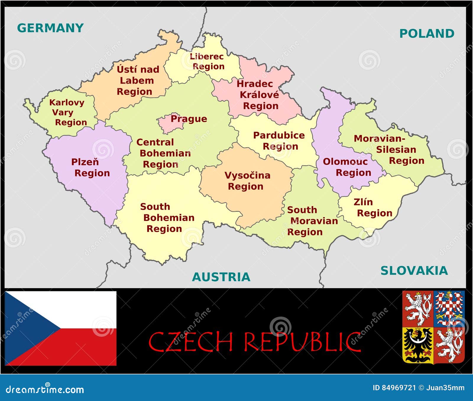 Czech Republic Administrative Divisions Stock Illustration ...
