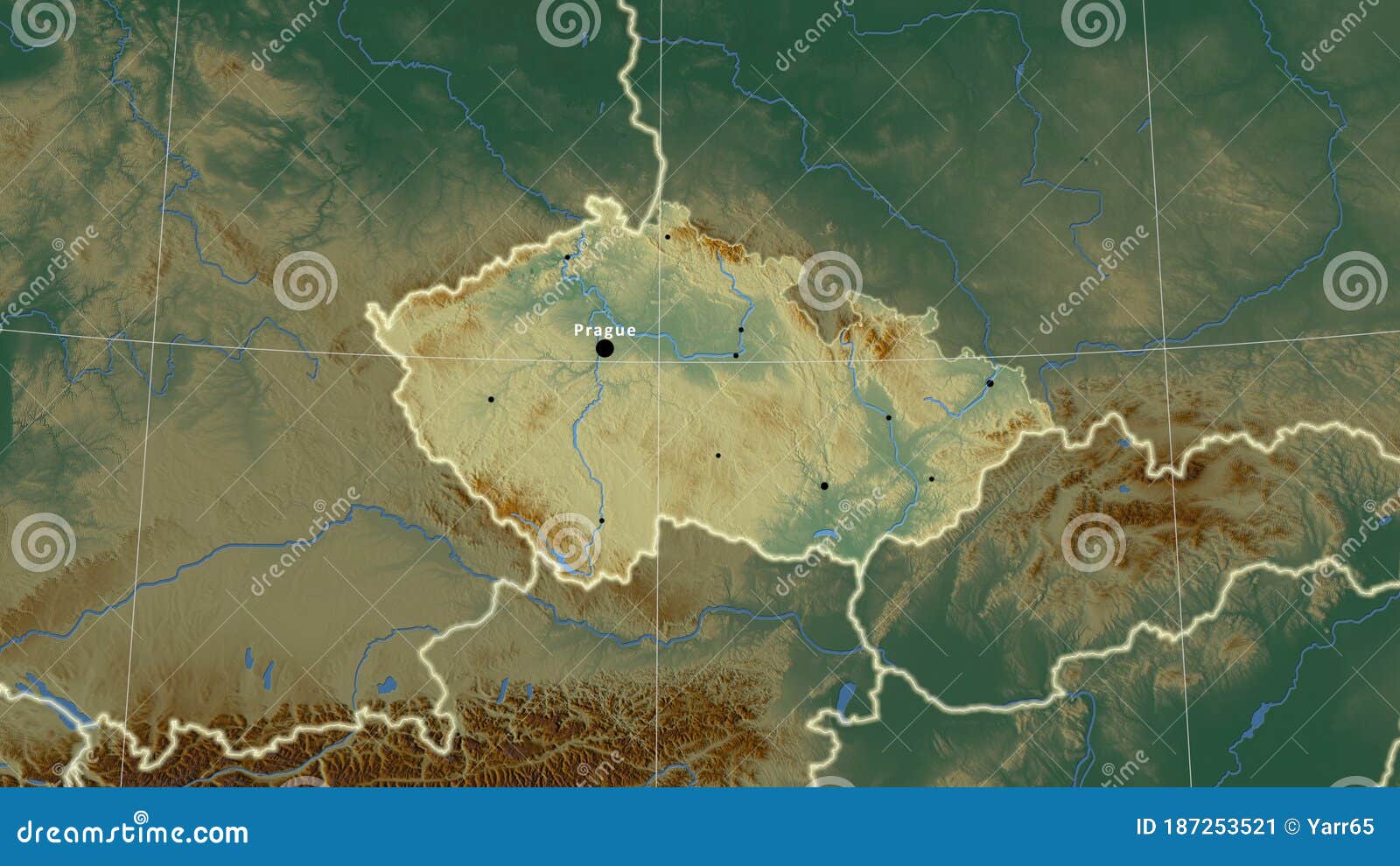 Czech Republic - Relief. Composition, Borders Stock Illustration ...