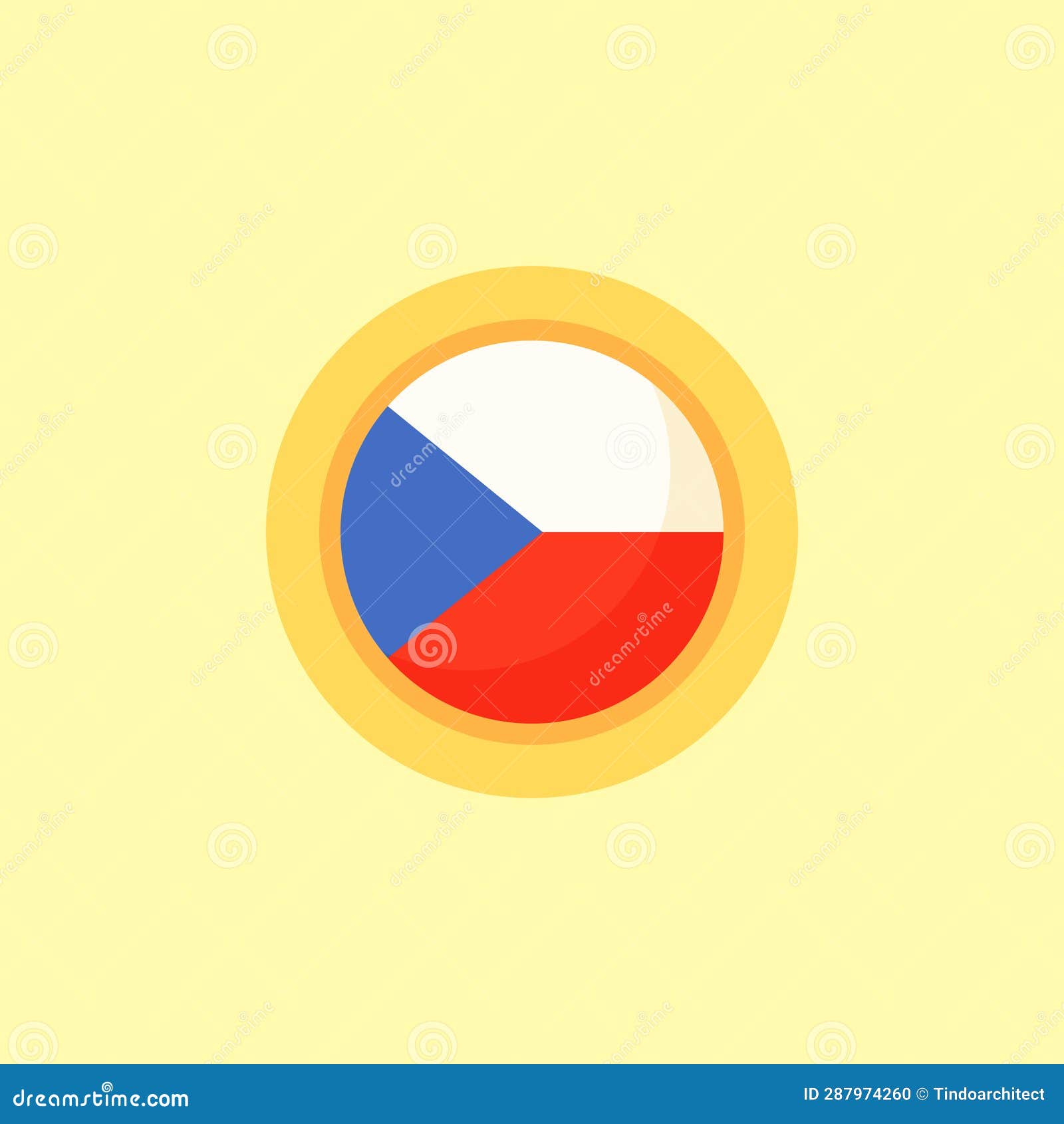 Czech Republic - Circular Flag Stock Illustration - Illustration of ...