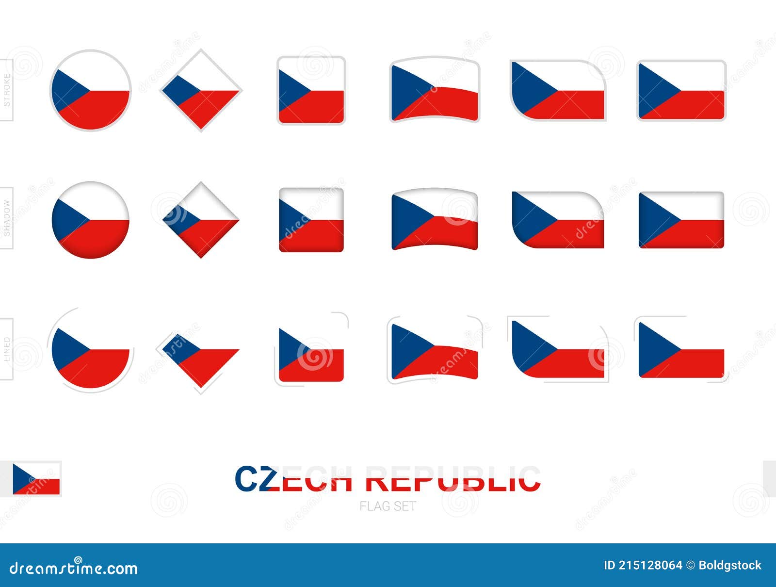 Czech Republic Flag Set, Simple Flags of Czech Republic with Three ...