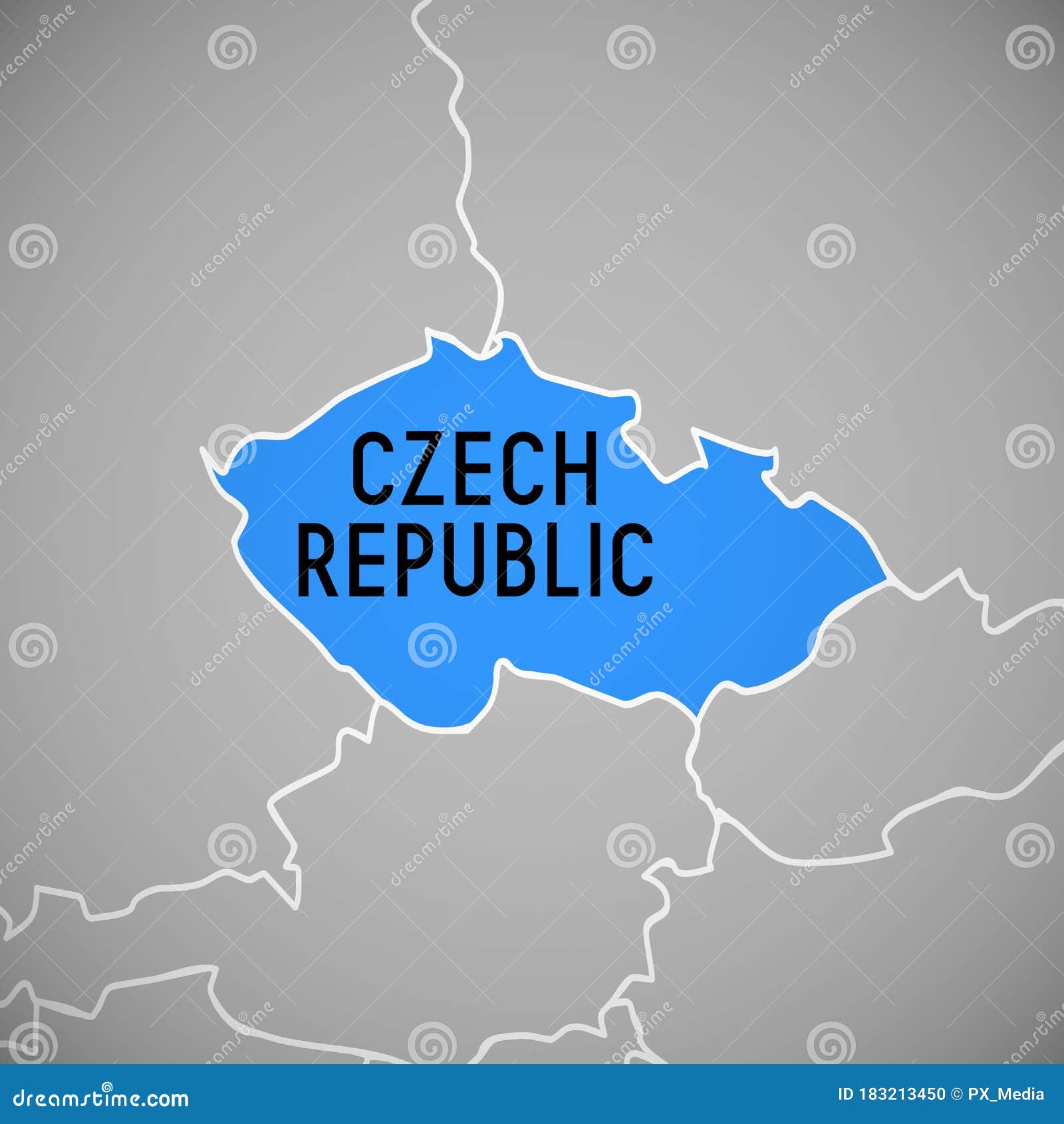 Czech Republic, Czechia - White Country Borders Outline Stock ...