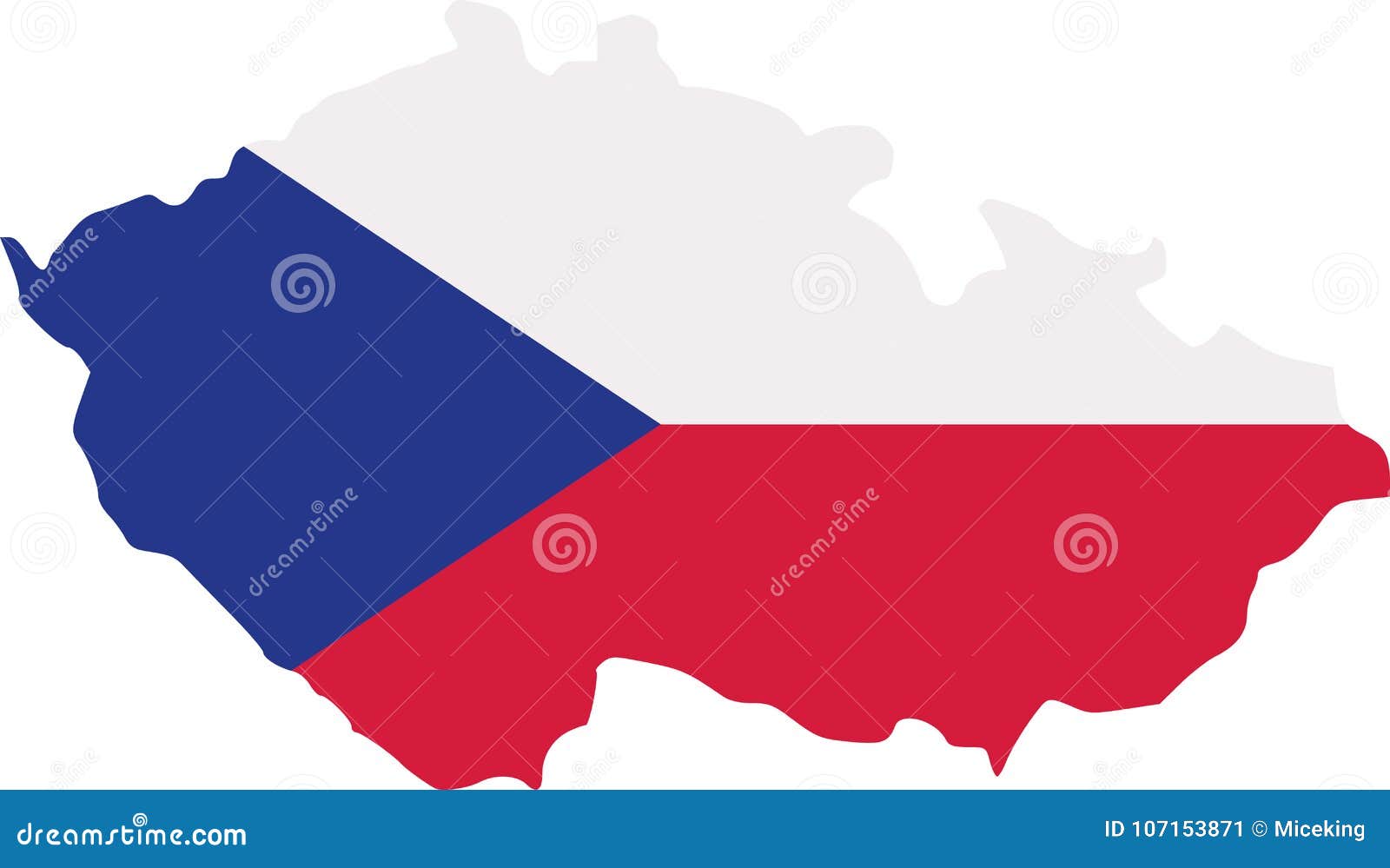 Czech Republic Map with Flag Stock Illustration - Illustration of ...