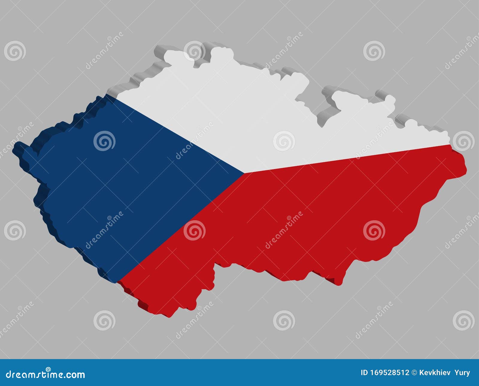 Czech Republic Map Flag Vector 3D Illustration Eps 10 Stock Vector ...