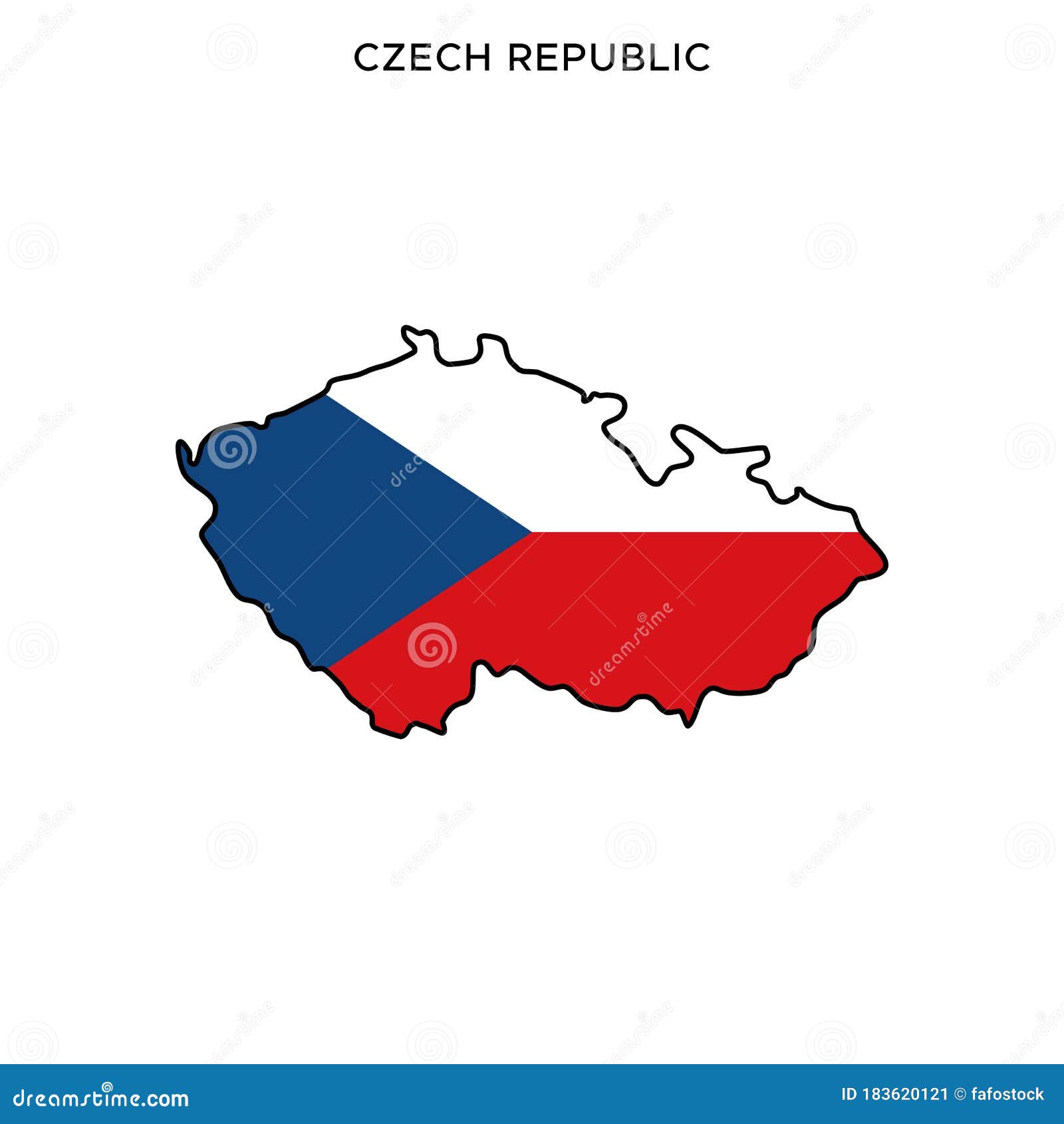 Map and Flag of Czech Republic Vector Design Template with Editable ...