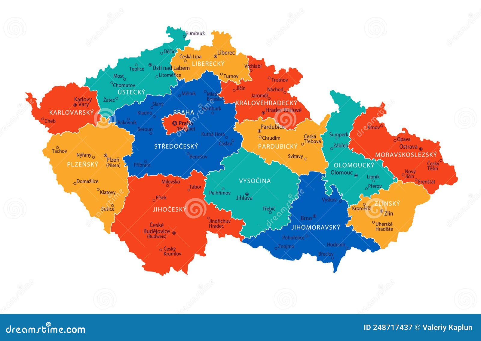 Map of Czech Republic - Highly Detailed Vector Illustration Stock ...