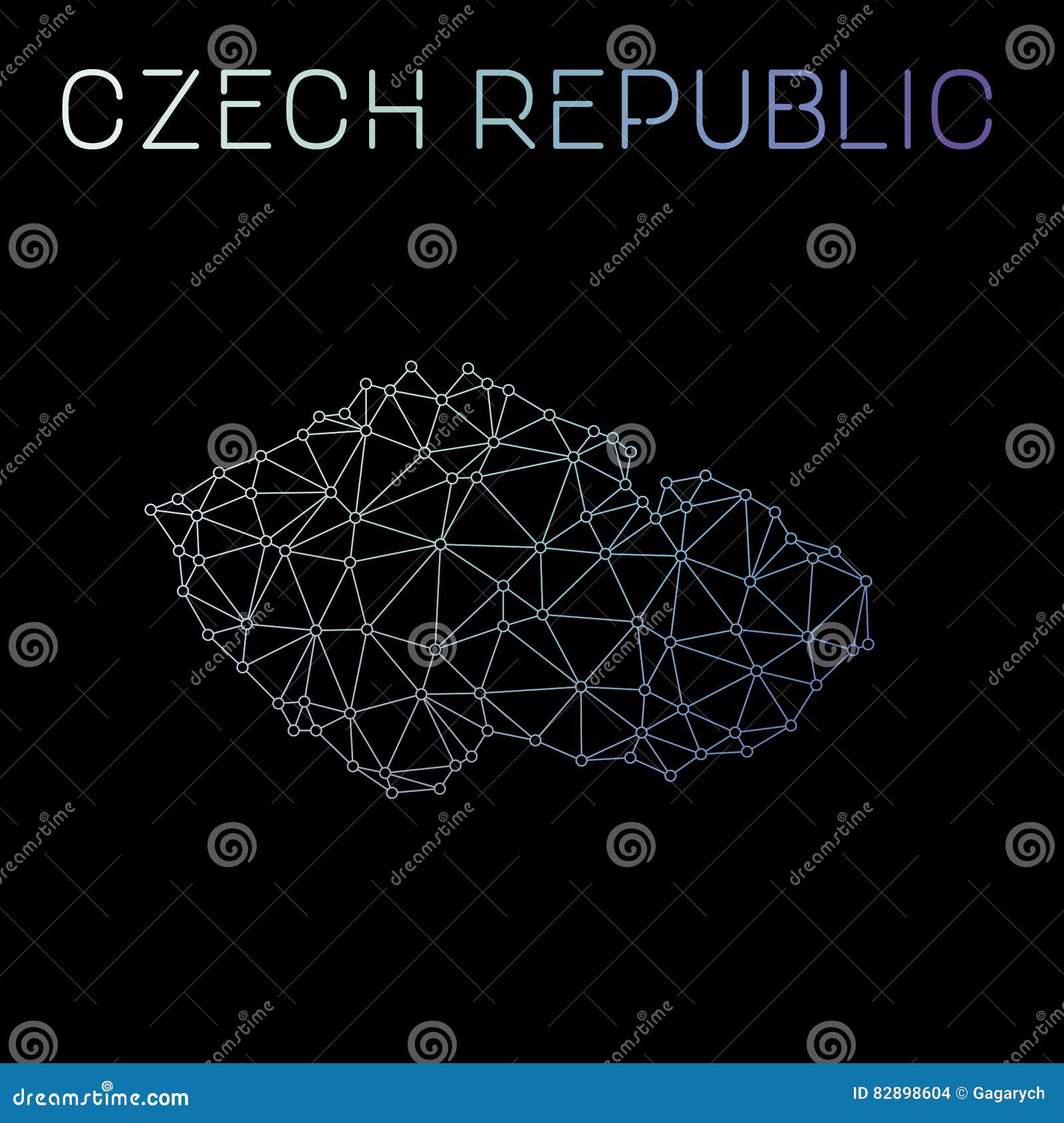 Czech Republic Network Map. Stock Vector - Illustration of cyberspace ...