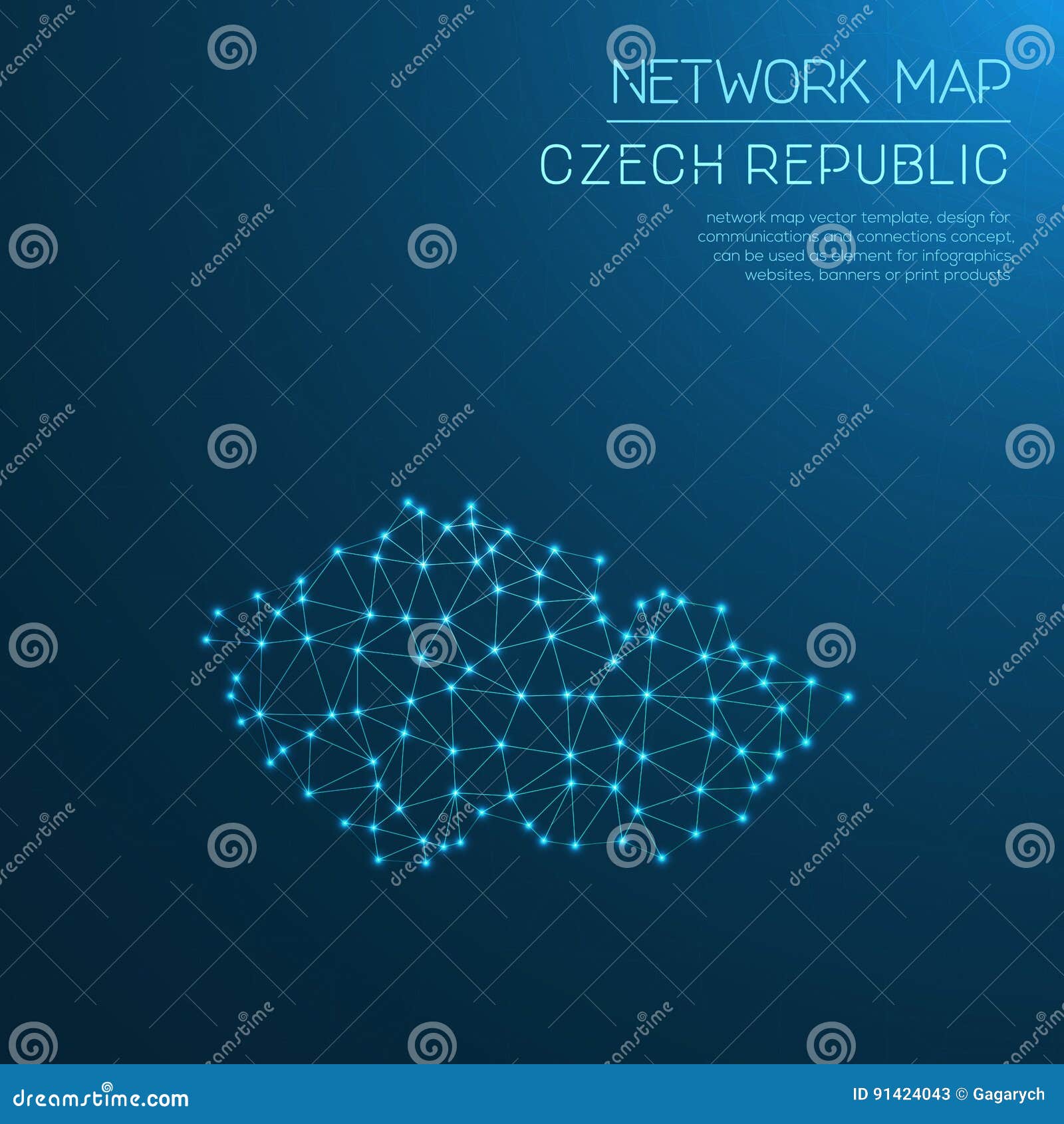 Czech Republic Network Map. Stock Vector - Illustration of czech ...