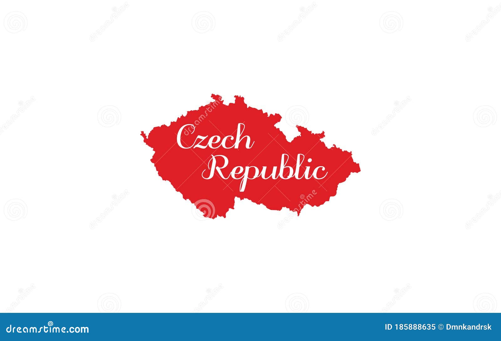 Czech Republic Outline Map Country Shape Stock Vector - Illustration of ...