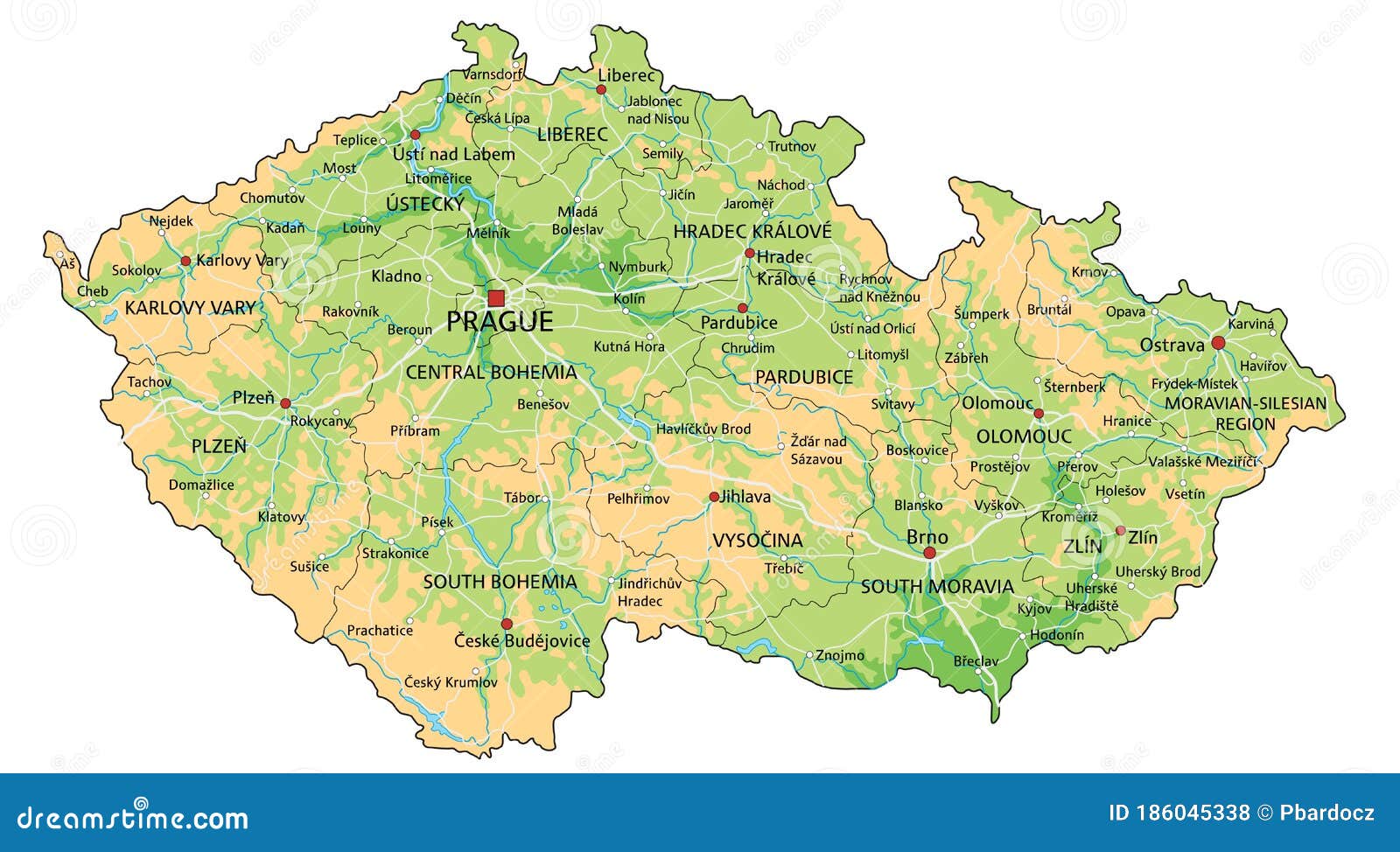 Ostrava Map. Detailed Map Of Ostrava City Poster With Streets ...