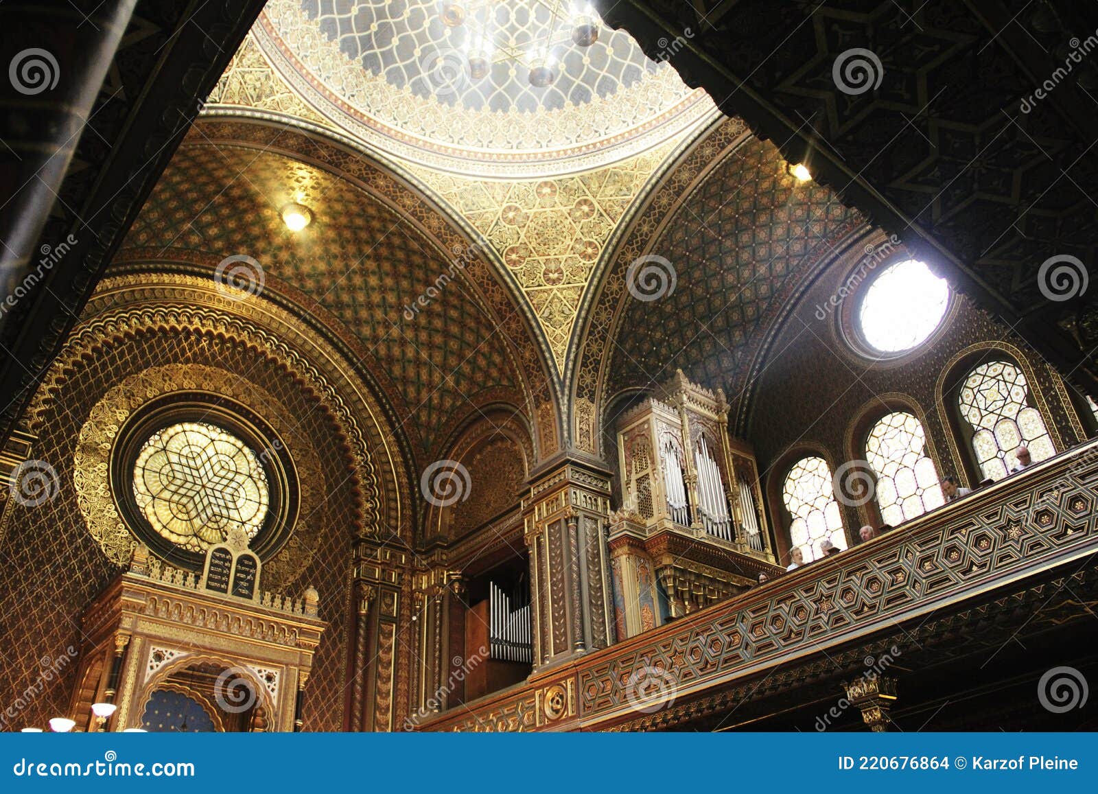 Prague Spanish Synagogue Interior Showing Ornate Fittings And Mosaics ...