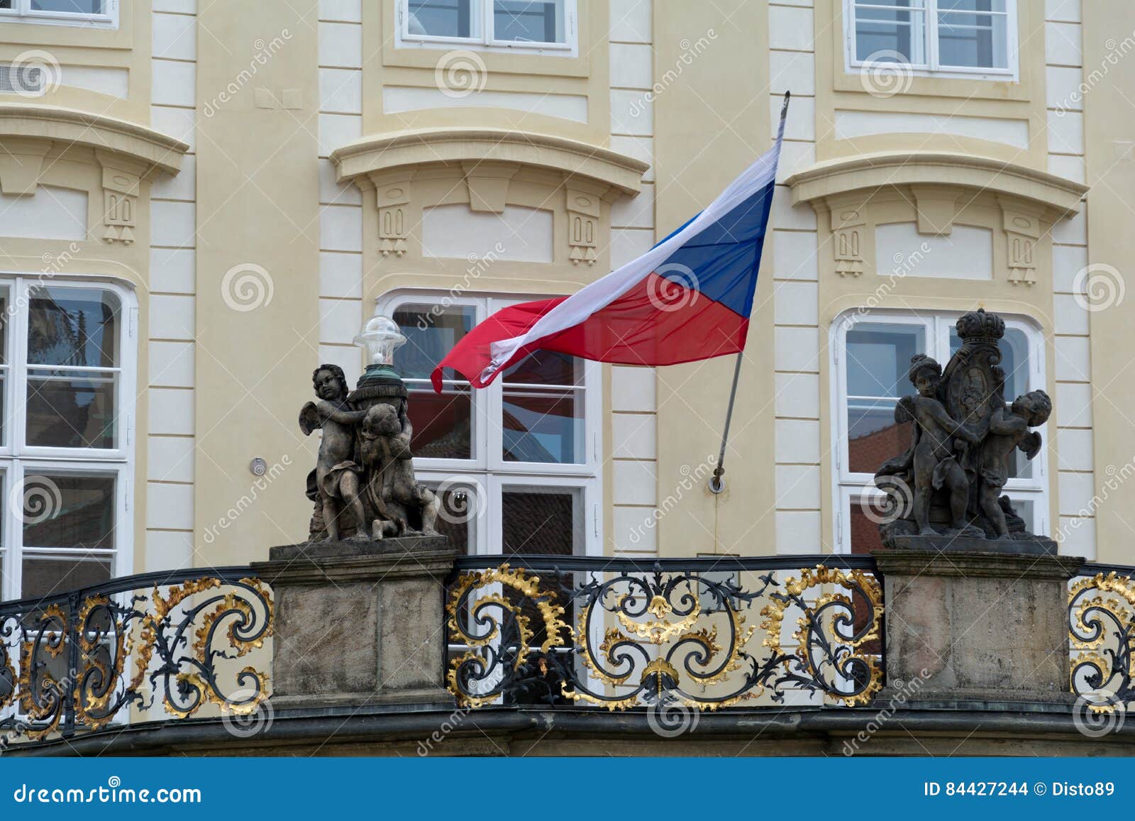 Czech Republic`s Flag in Prague Stock Photo - Image of castle, prague ...
