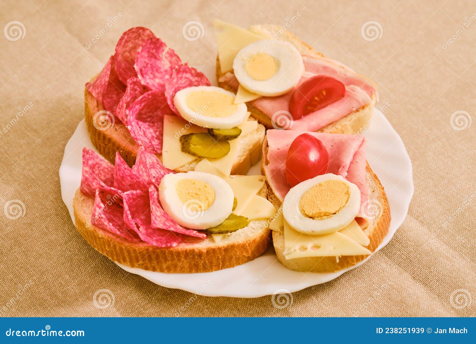 Czech Snack Chlebicky on Plate Stock Image - Image of meal, assorted ...