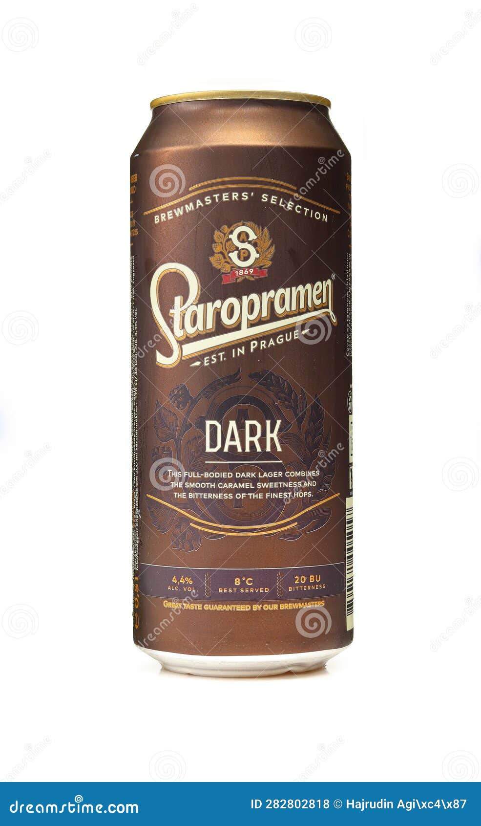 Dark Beer Bottle From Brains Brewery On Light Textured Background ...