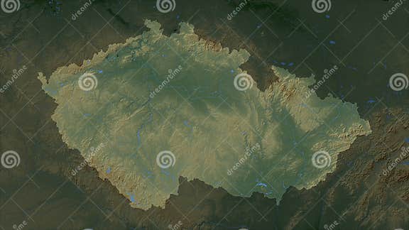 Czechia Highlighted. Physical Stock Illustration - Illustration of ...