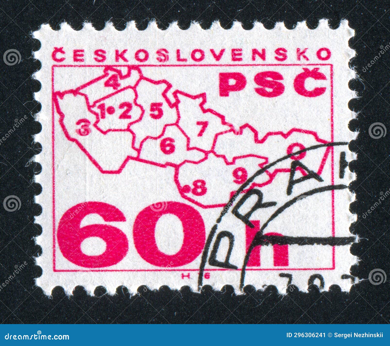 Map of Czechoslovakia with Postal Code Numbers Stock Image - Image of ...